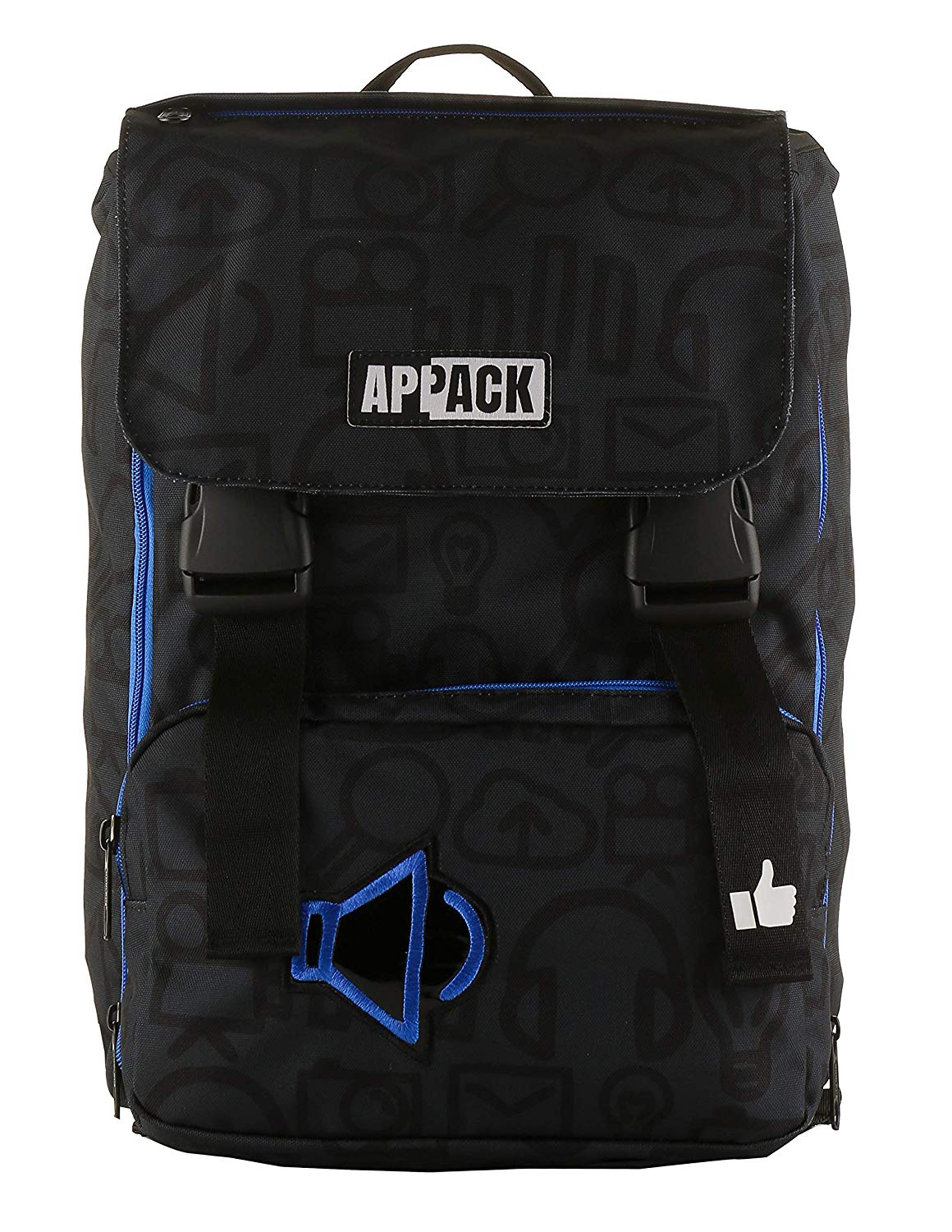 School Expandable Backpack Appack , MICRO MACRO , Black Blue , 28 Lt ...