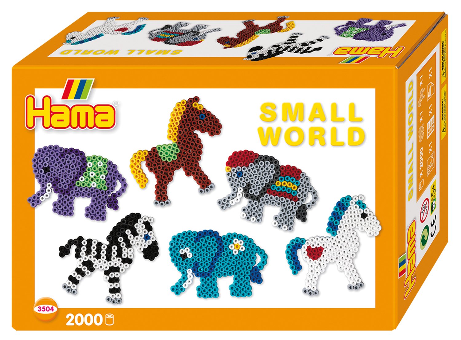 Hama 10.3504 Small World Elephant & Horse, Multi Coloured – TopToy