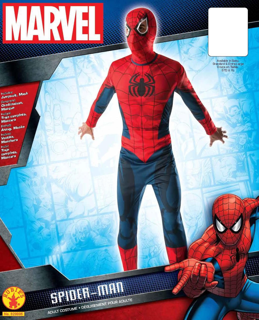 Rubie’s 820005 Official Spider-Man Costume, Adult, Standard Size – TopToy
