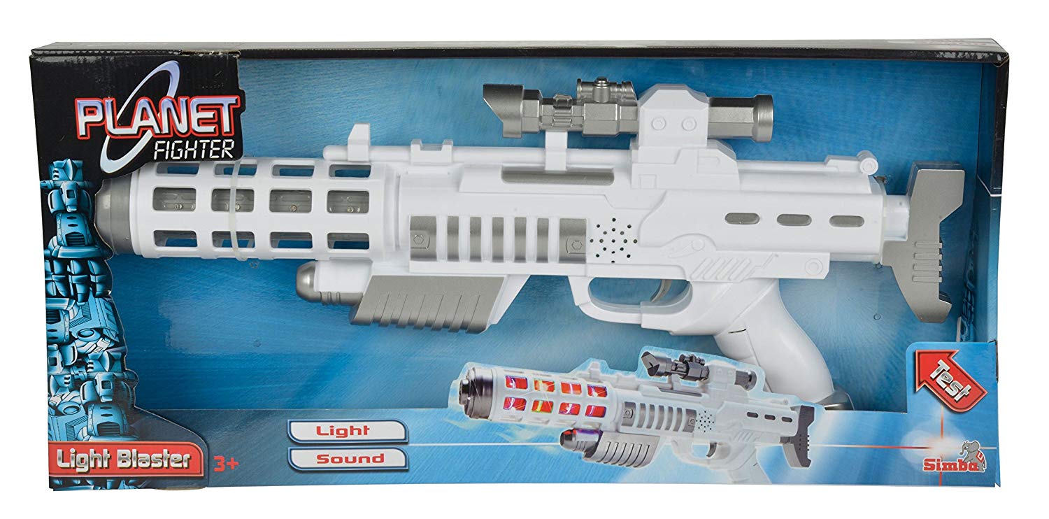 Simba 108046945 Planet Fighter Laser Cool Futuristic Ray Gun with Light ...