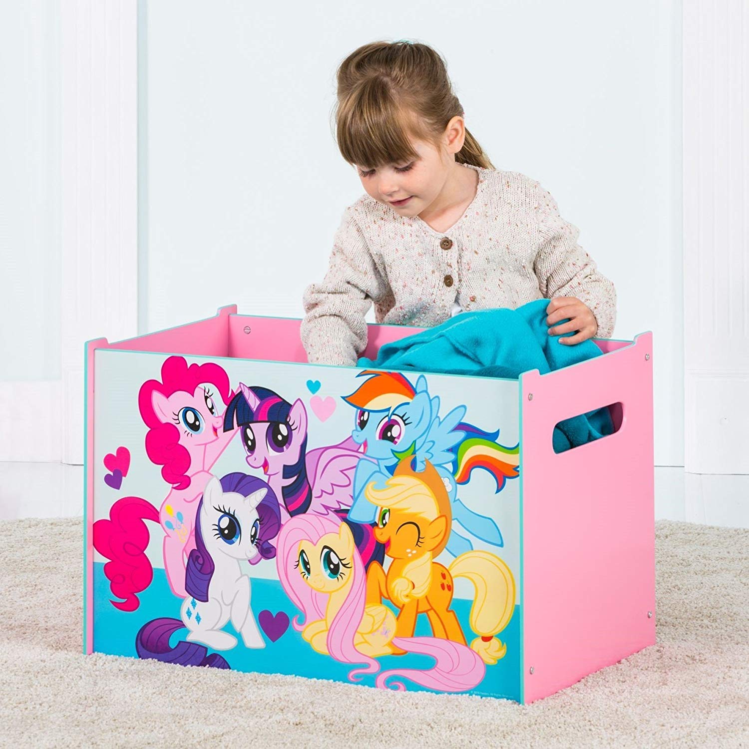 My Little Pony Kids Toy Box – Childrens Bedroom Storage Chest with ...