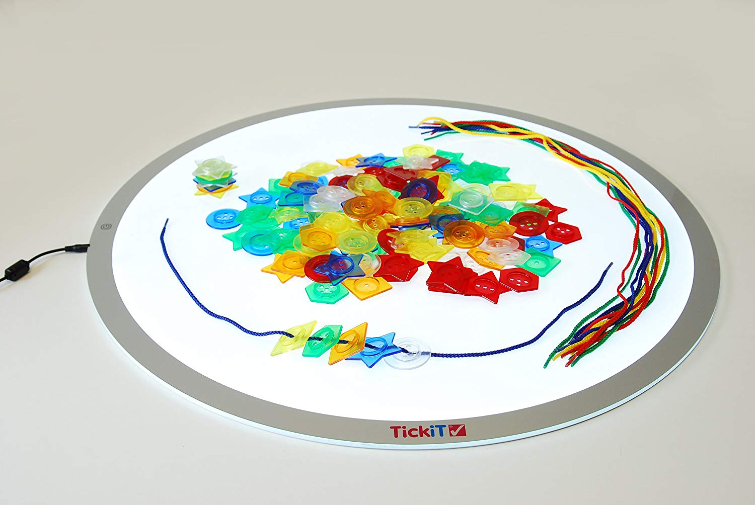 TickiT 73071 Stackable Translucent Button With Lace, 156 Pieces, Translucent – TopToy