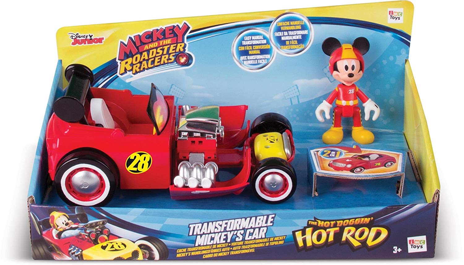 IMC 182813 Mickey’s Transformable Hot Doggin Hot Rod – Red – TopToy