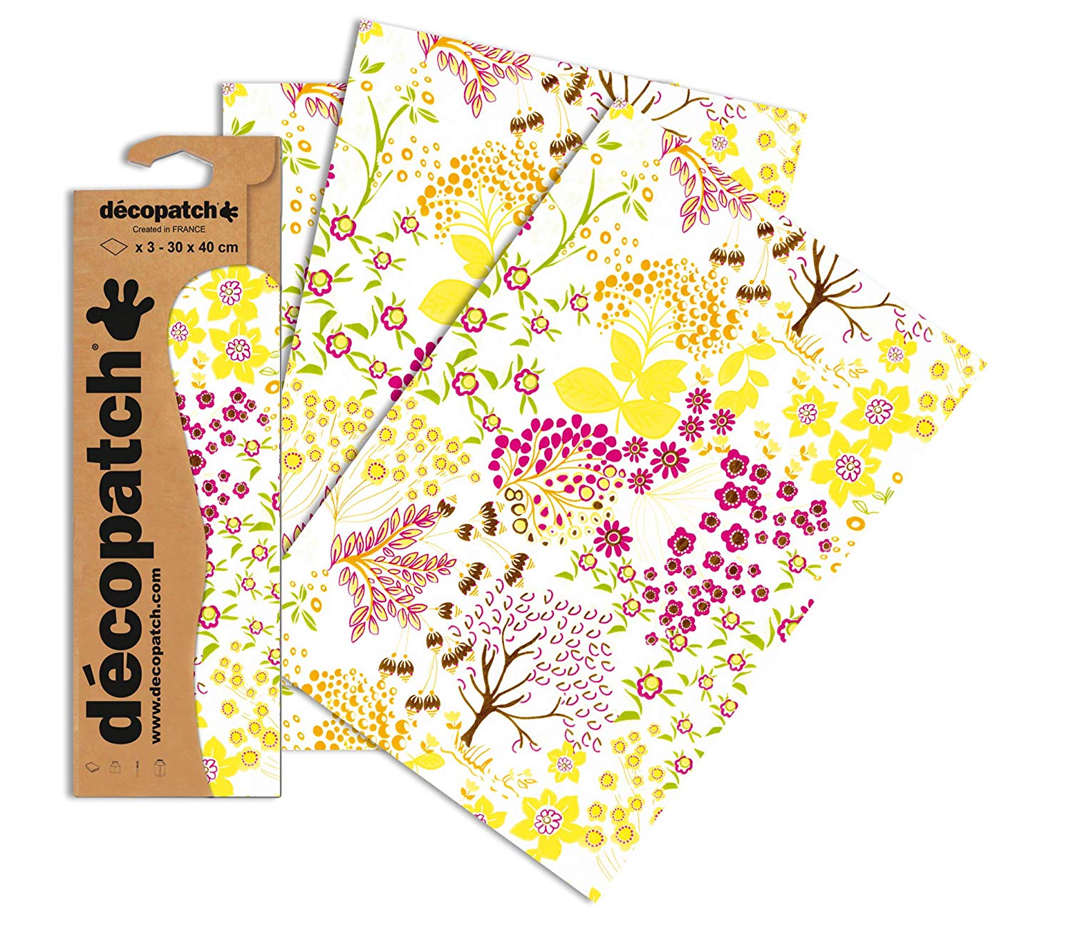 Décopatch C523O White Trees and Plants, Assorted Colours, 30×40 cm ...