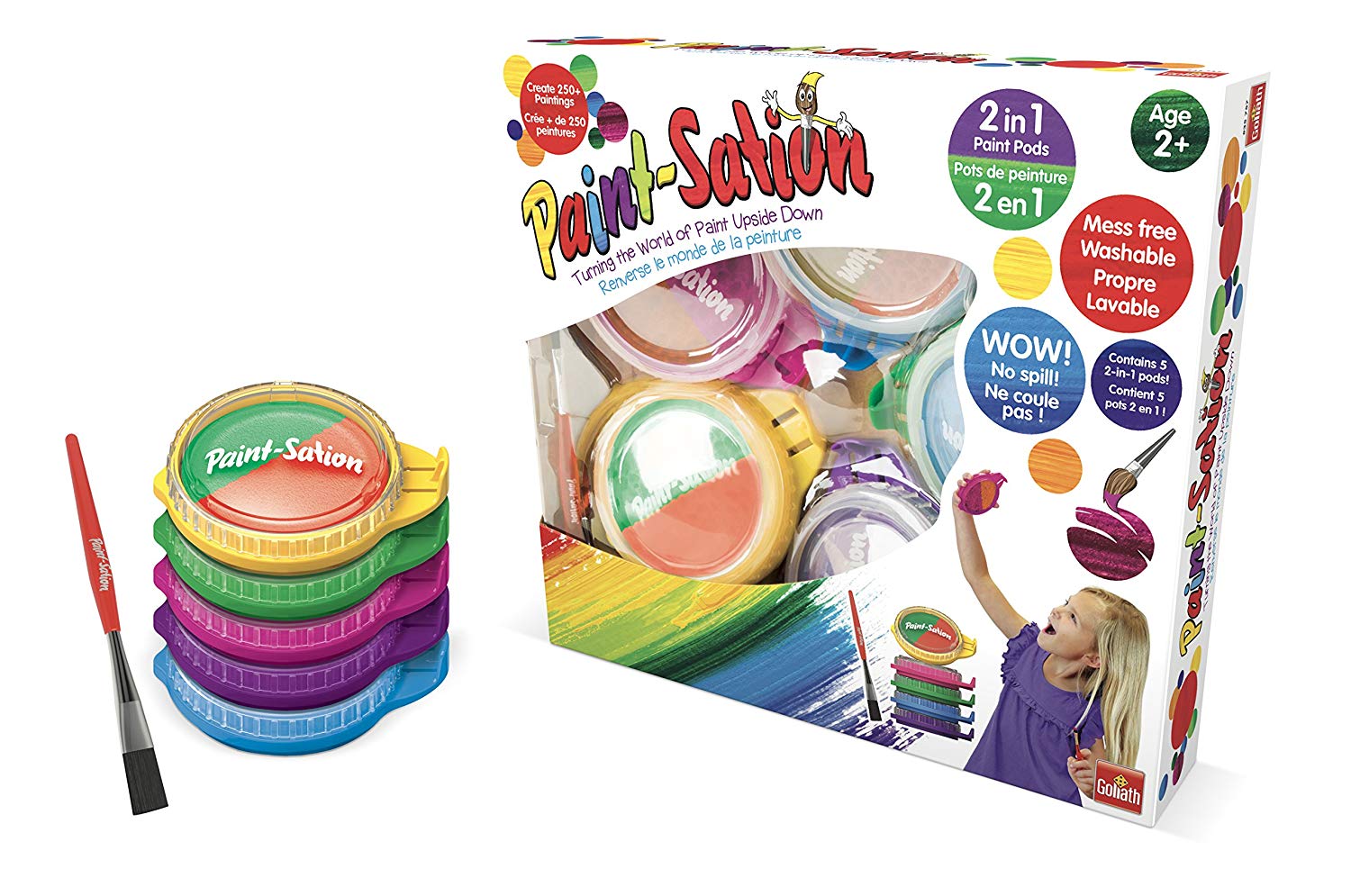 Paint-Sation 2476 Five 2 in 1 Pod Set Washable & Mess Free Kids Paint ...