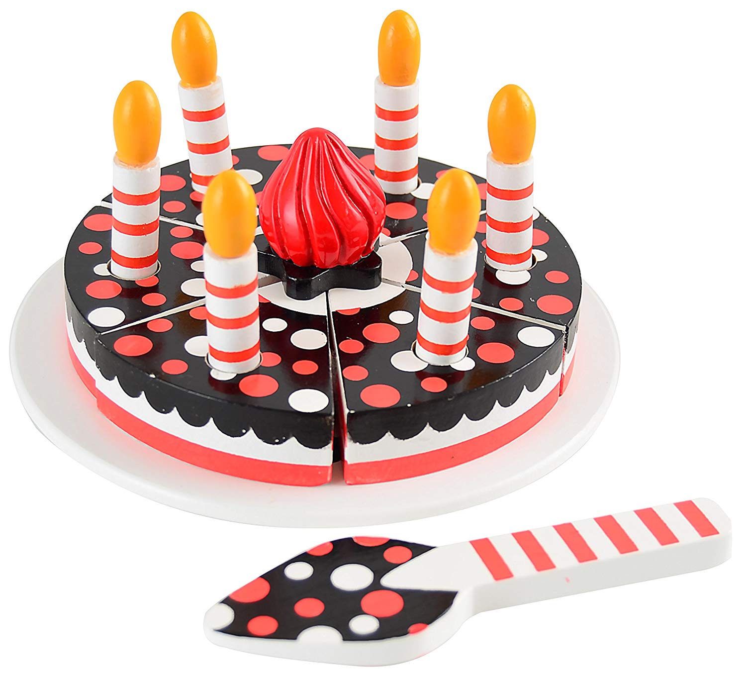 MAGNI – Wooden Birthday Cake with Velcro Candles, 1791 – TopToy