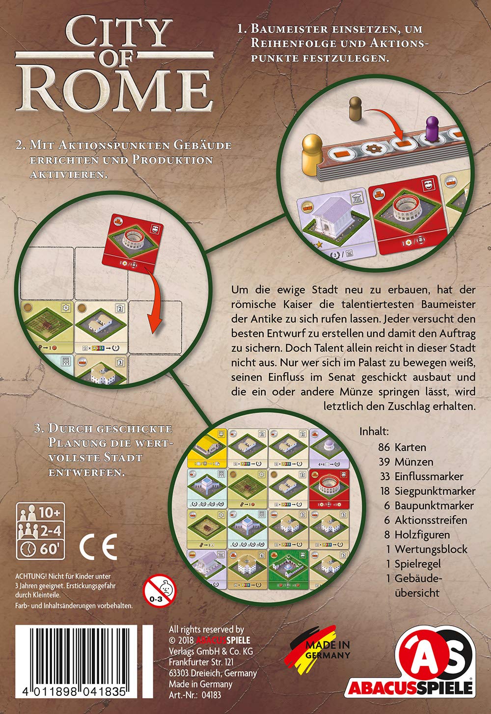 ABACUSSPIELE 03071 – City of Rome, strategy game, family game – TopToy