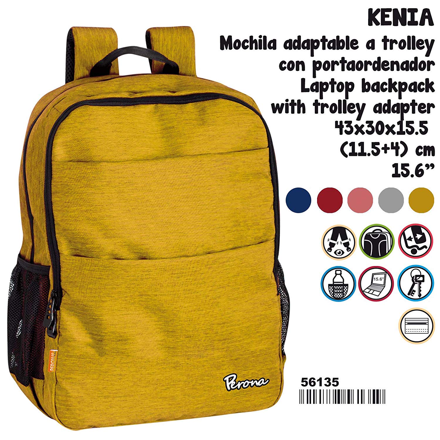 Montichelvo Backpack Bs Mustard Pr Kenia School Bag, 43 cm, Multicolour ...