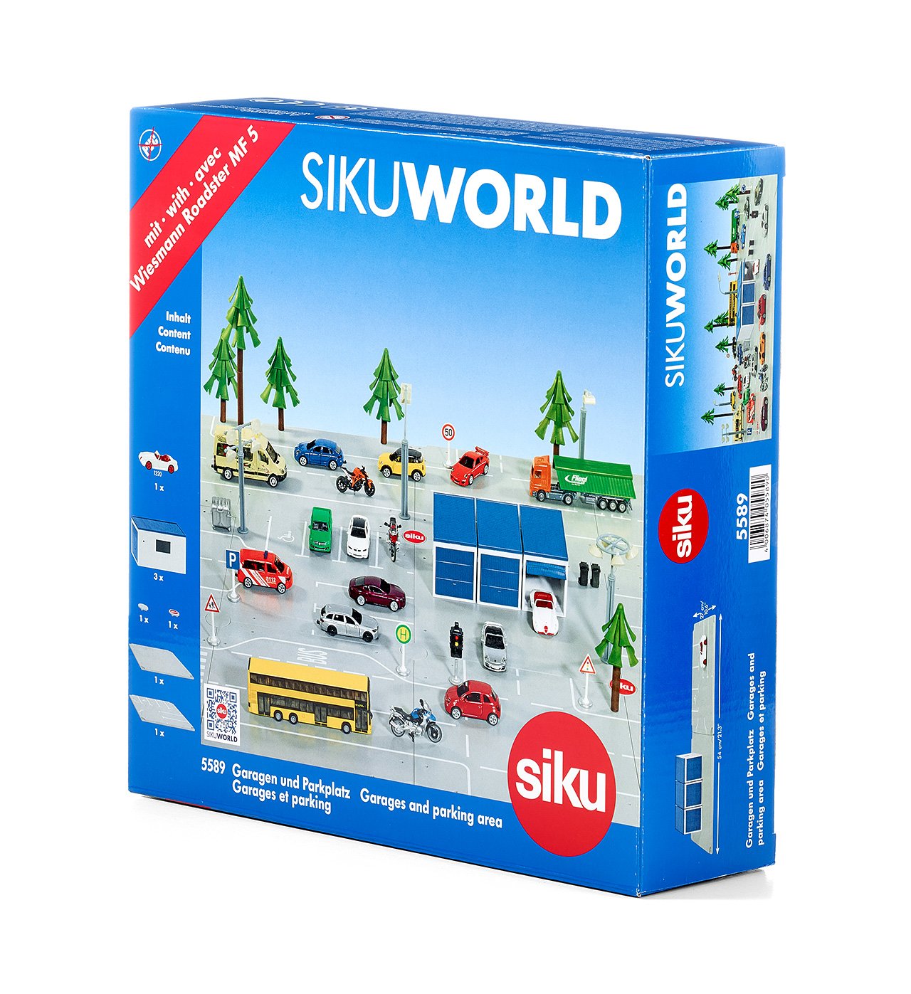 siku 5589, Garages and Car Park with Vehicle, Plastic, Grey/Blue ...