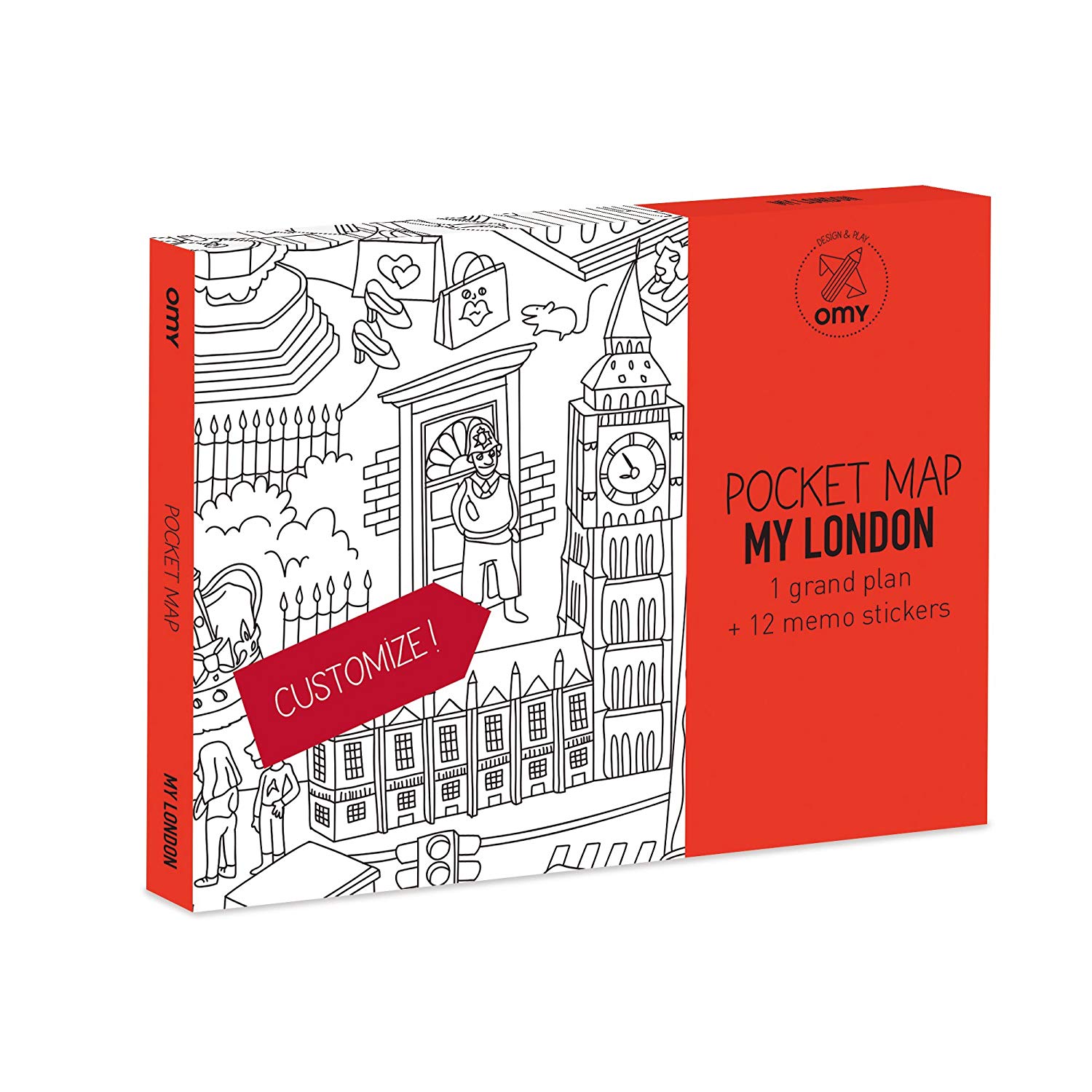 Omy “London Pocket Map, Paper, Multi-Colour – TopToy