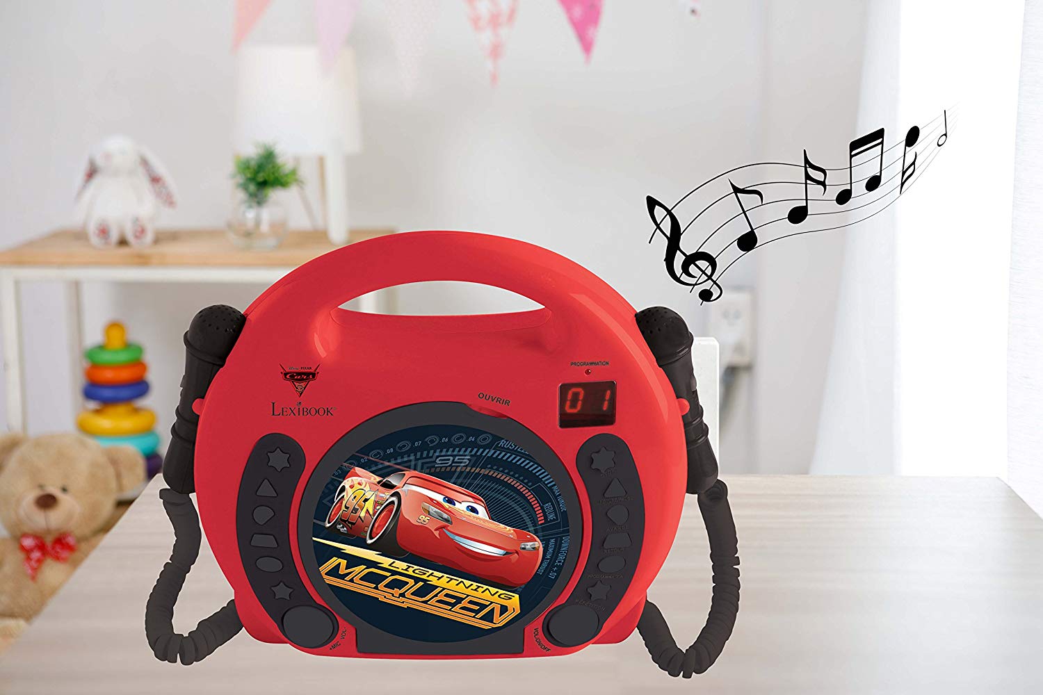 Lexibook Disney Pixar Cars 3 Lightning McQueen Radio CD, Programming ...