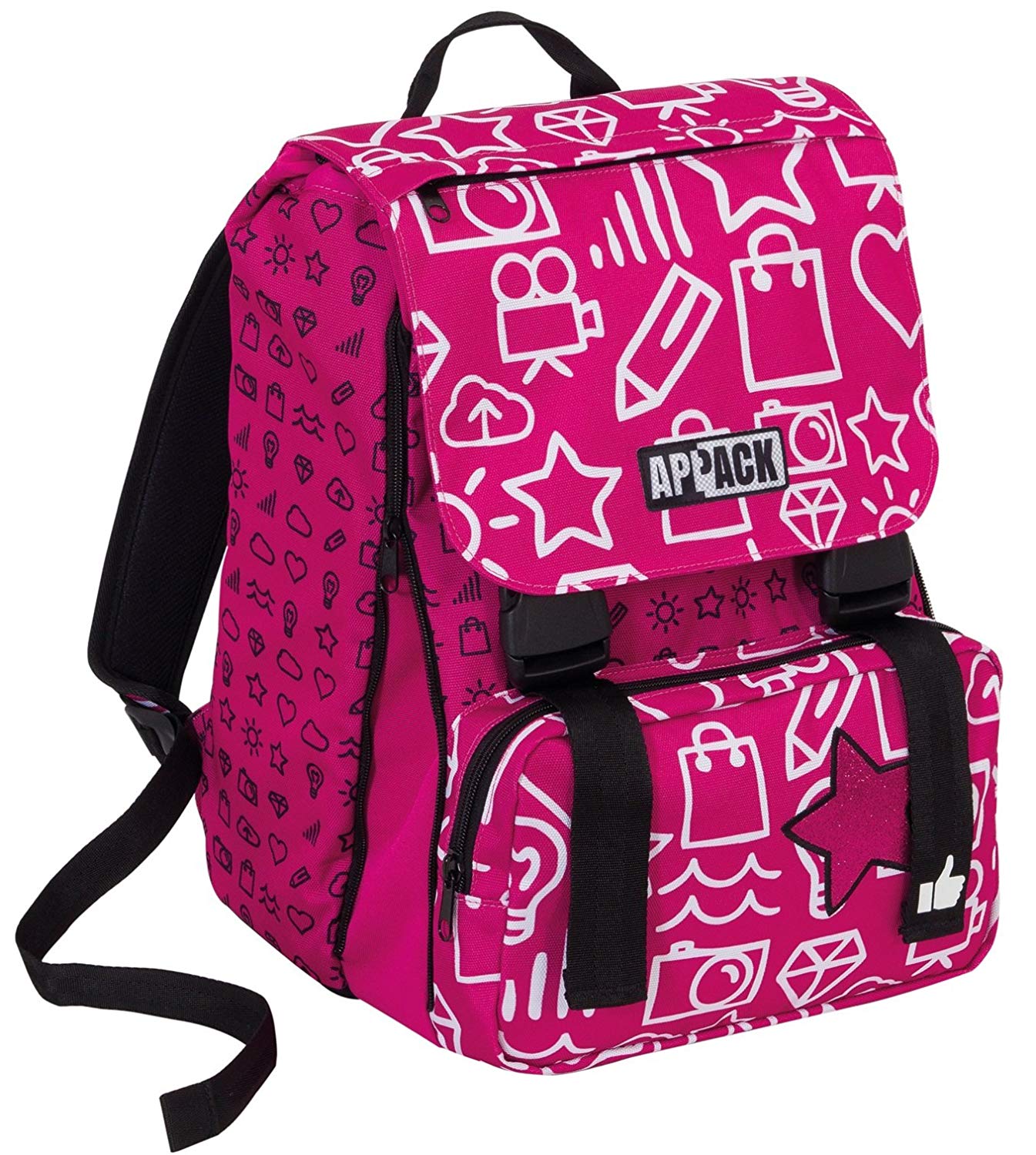 EXPANDABLE Backpack – APPACK MICRO MACRO – School Bag – Pink 31Lt – TopToy