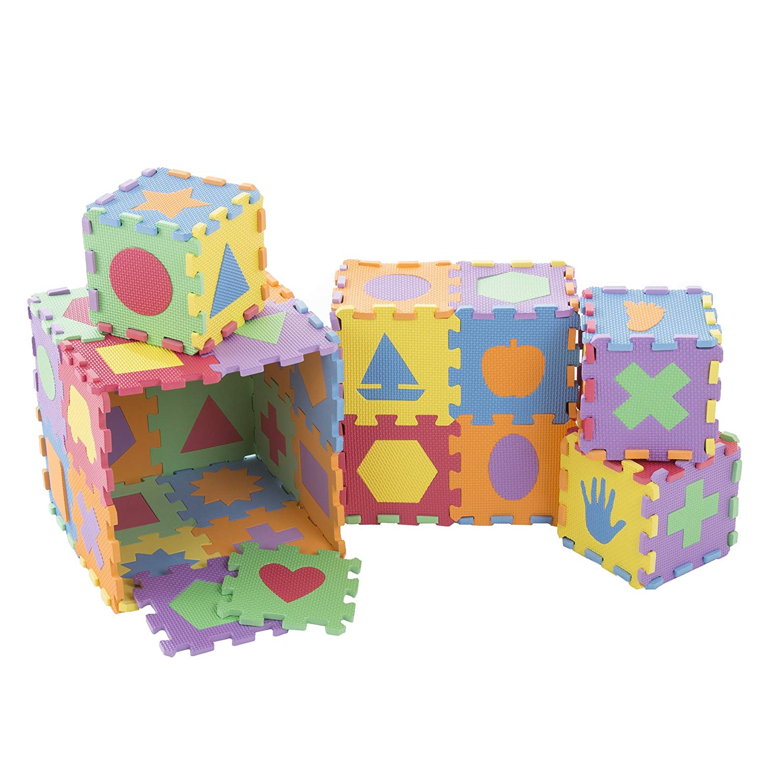 Hey! Play! Foam Floor Shapes Puzzle Learning Mat Puzzle – TopToy