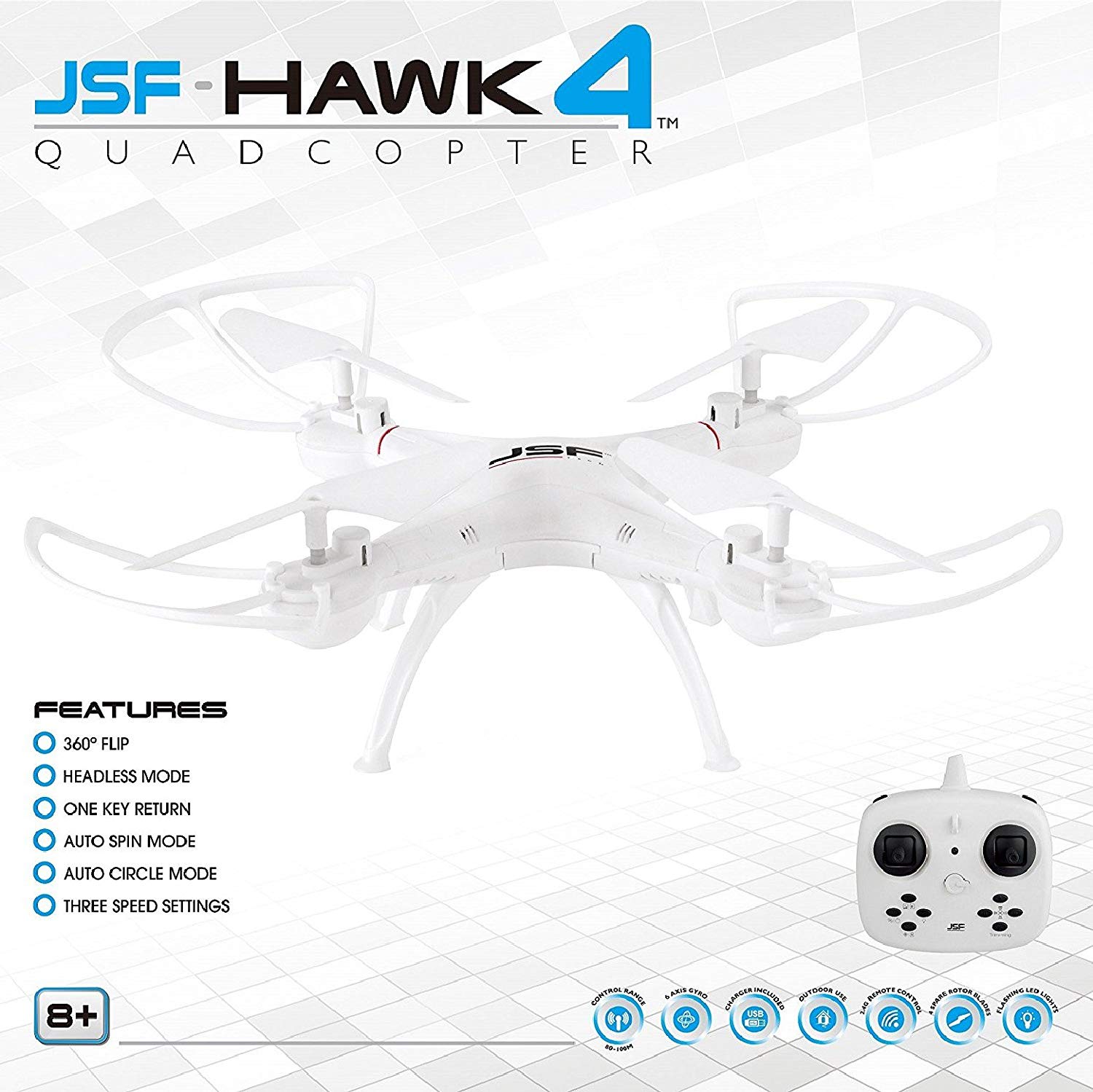 JSF TY5902 Hawk RC Quadcopter Drone, Remote Control – TopToy