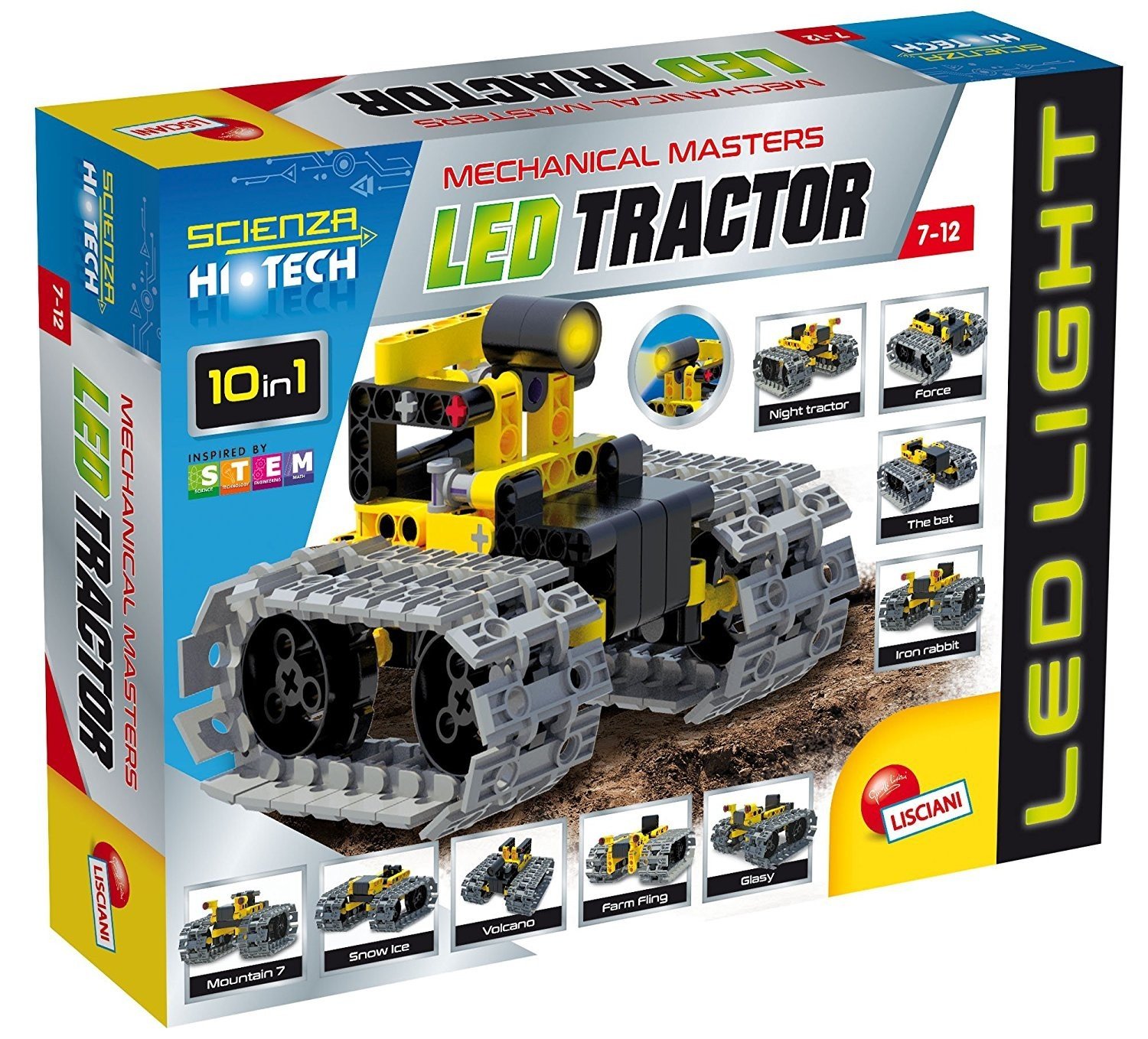 Lisciani 66124 Scienza Hi Tech Stem Technics 10 in 1 Led Tractor ...