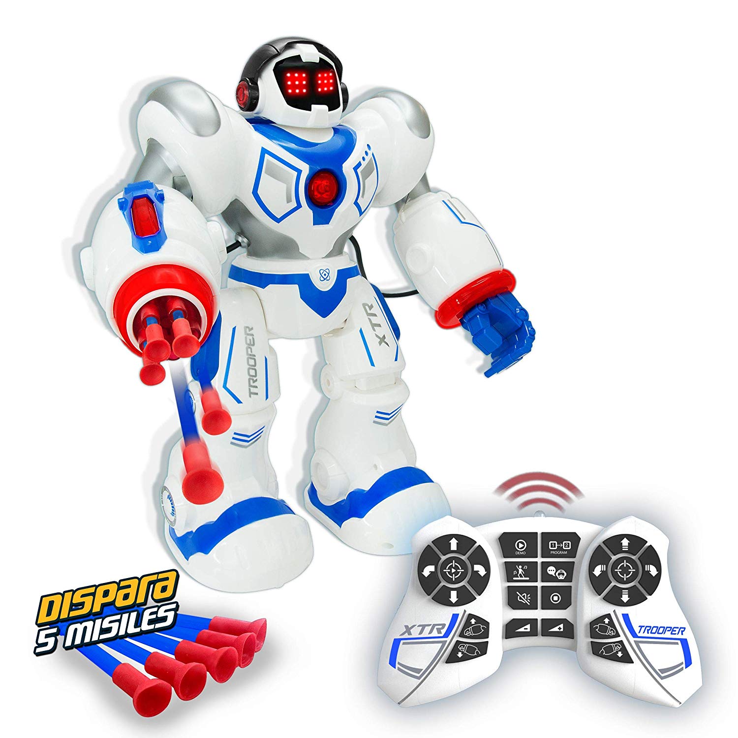 Xtrem Bots XT30039 Trooper BOT Robot Missile Shooting, Interactive Toy ...