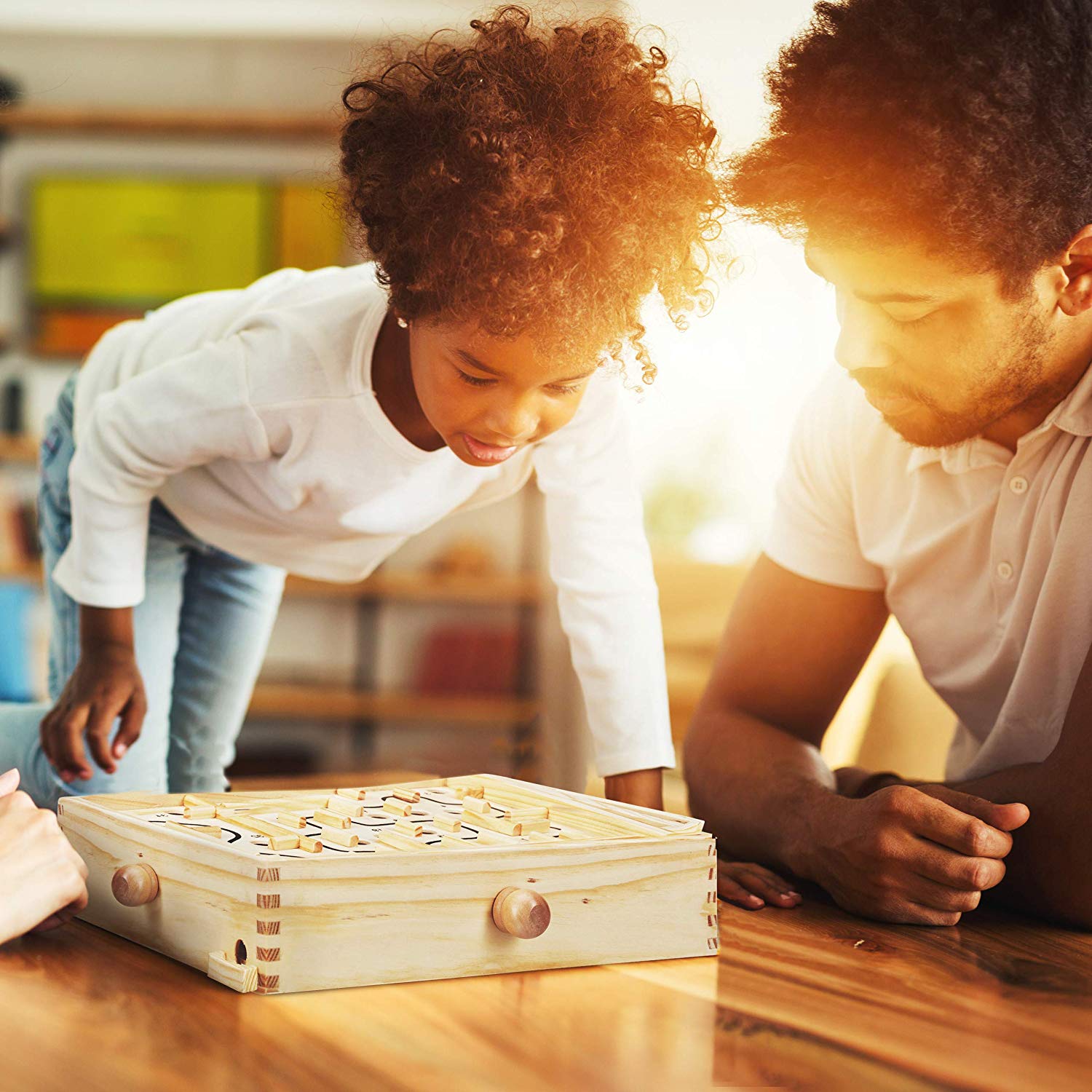 Relaxdays Wooden Labyrinth Game with 2 Balls, Strategy, Balance XL ...