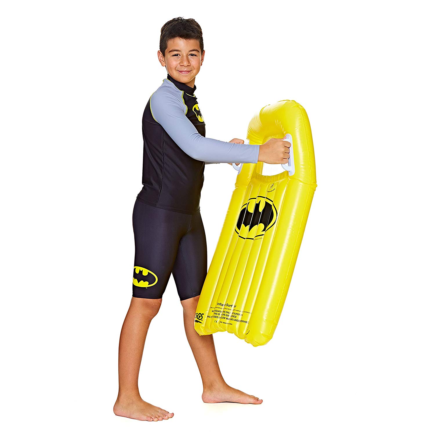 Zoggs Kids’ Batman Inflatable Body Board/surf Rider, Black/Yellow, 3 ...