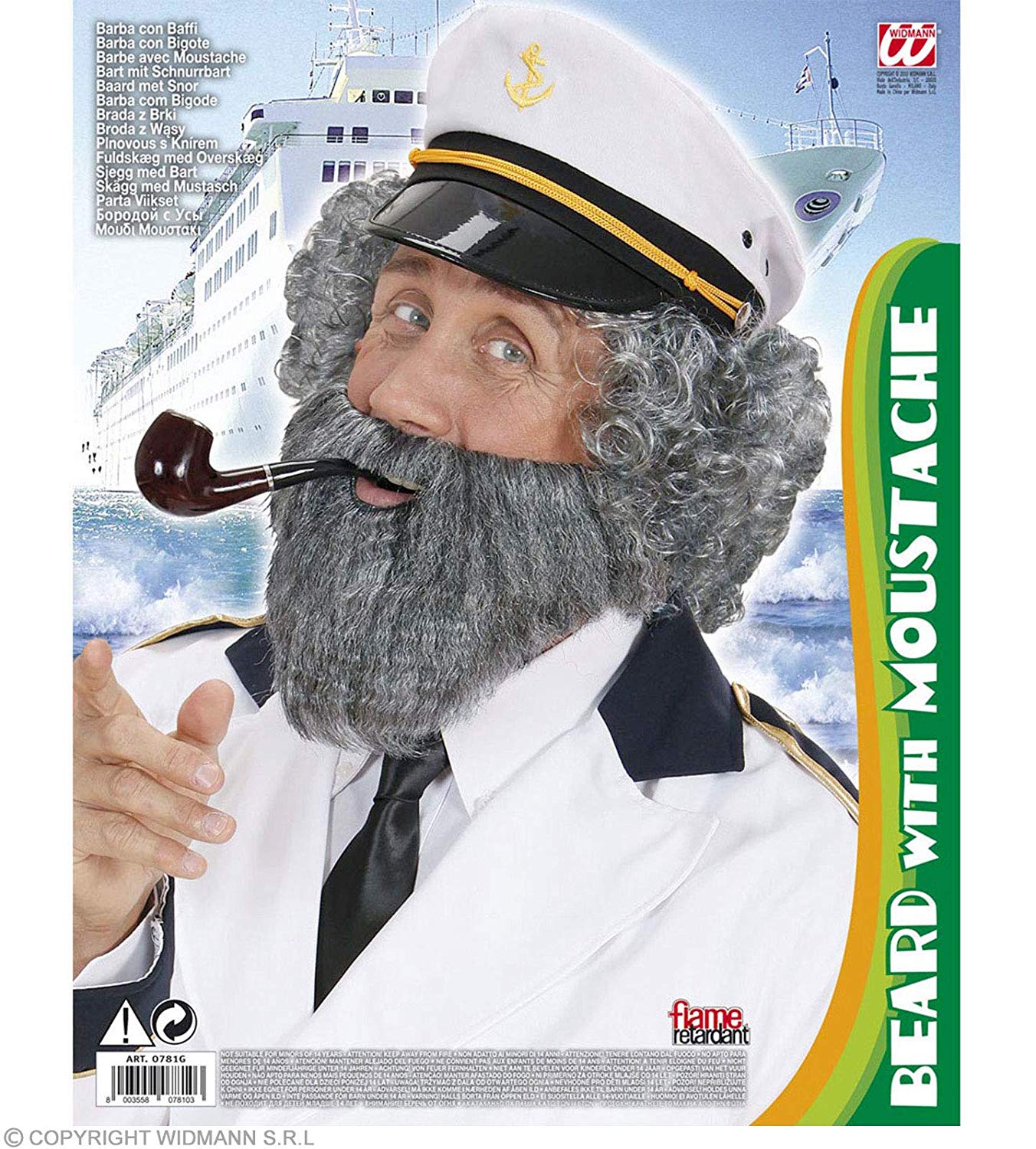 Character Beard with Tash – Grey Character Novelty Fake False ...