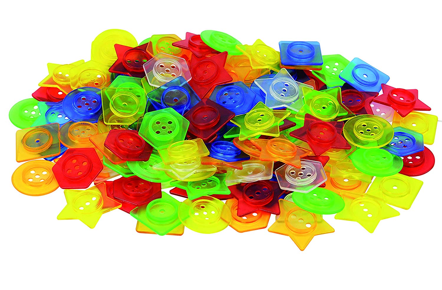 TickiT 73071 Stackable Translucent Button With Lace, 156 Pieces, Translucent – TopToy
