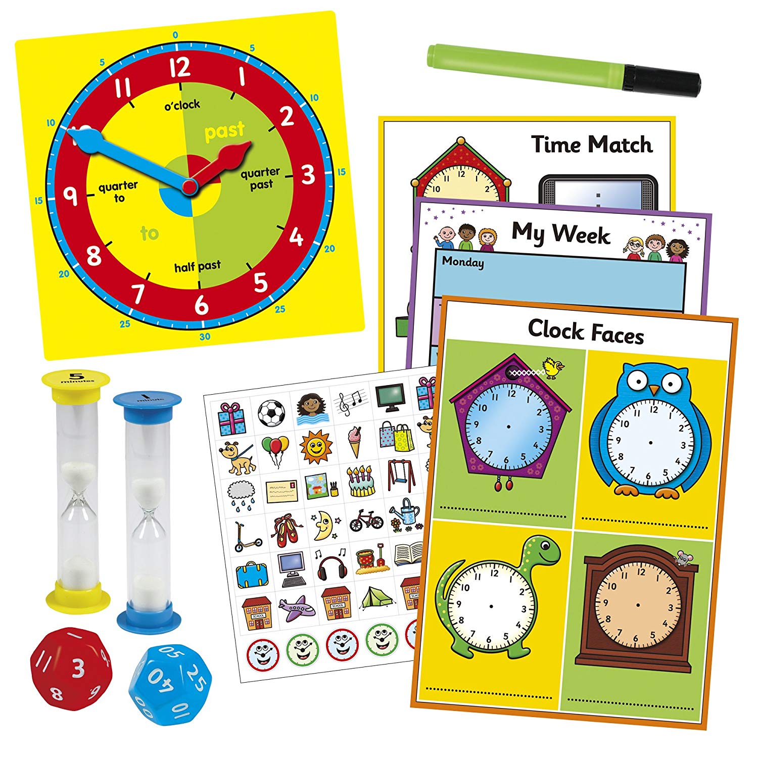 Galt Toys, Tell the Time Set, Learn To Tell The Time Clock, Ages 5 ...