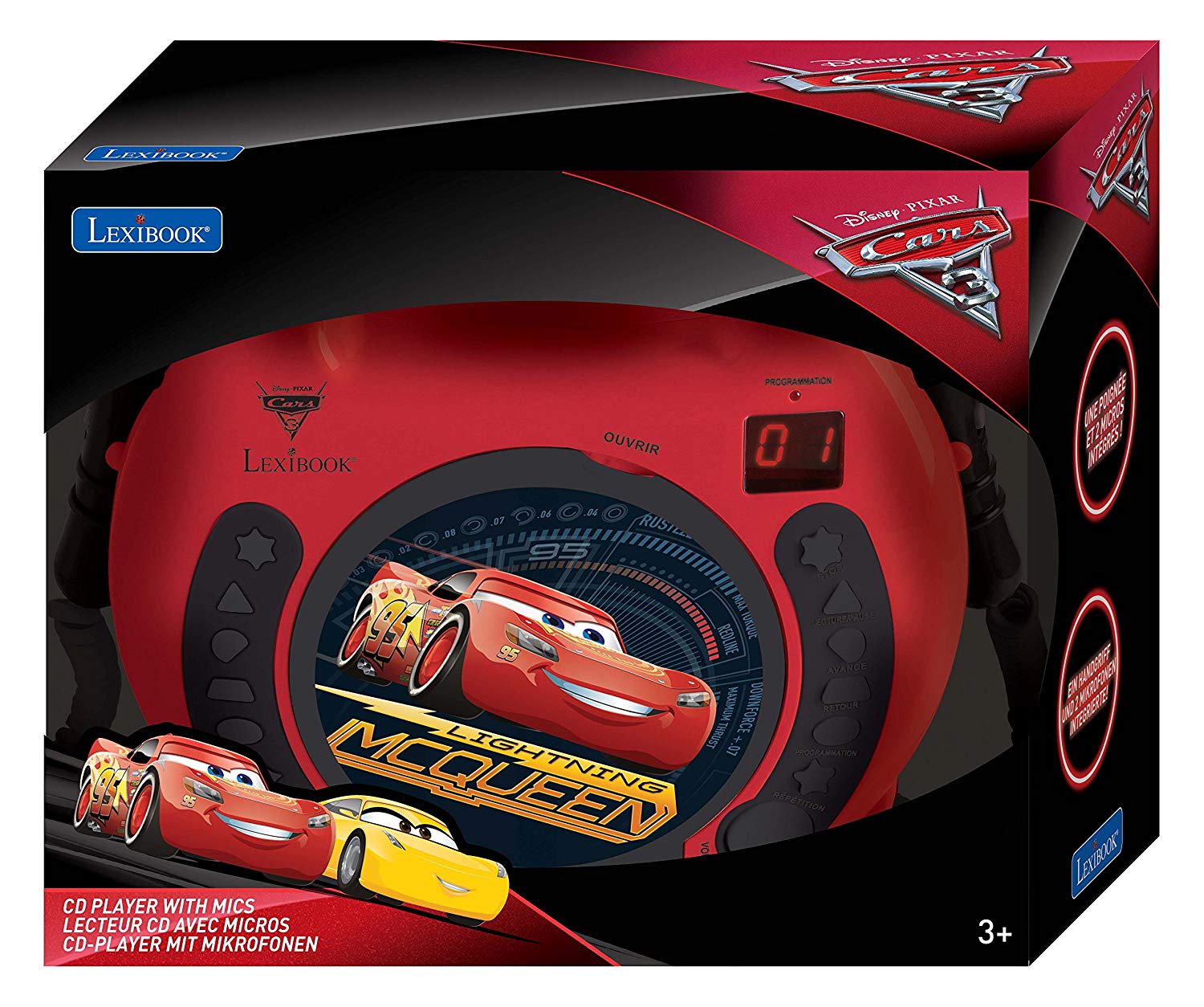Lexibook Disney Pixar Cars 3 Lightning McQueen Radio CD, Programming ...