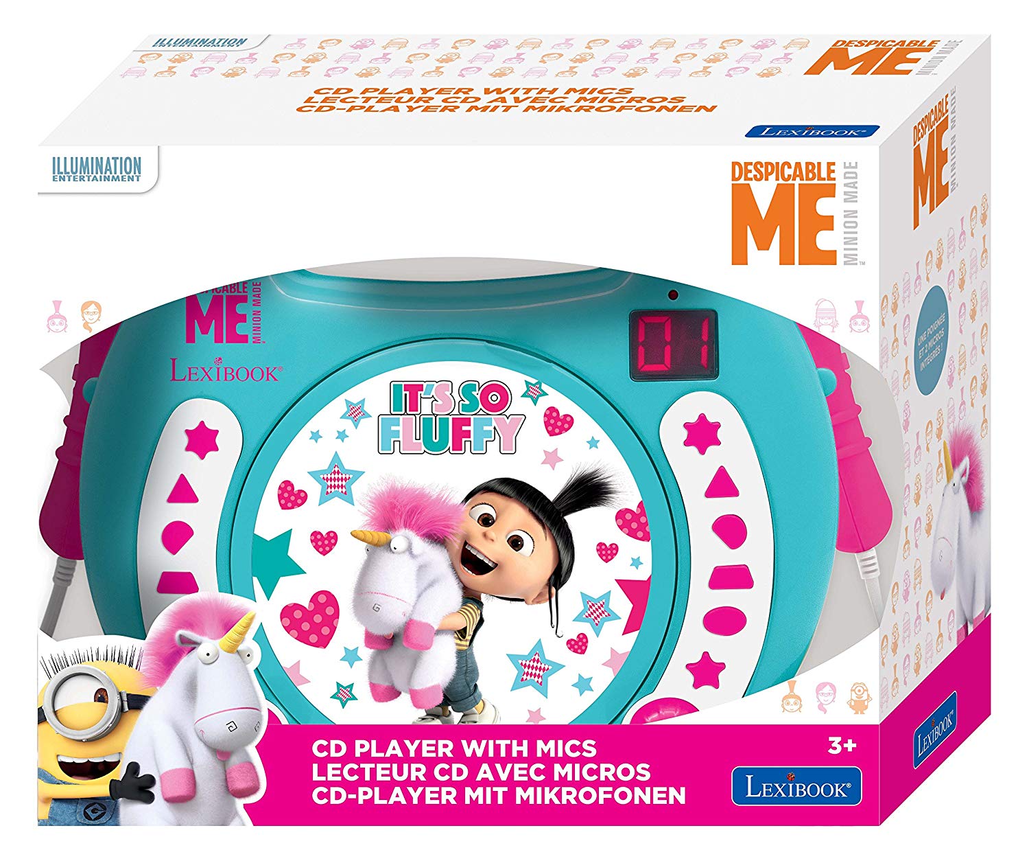 Lexibook Universal Despicable Me Fluffy CD player for kids with 2 toy ...