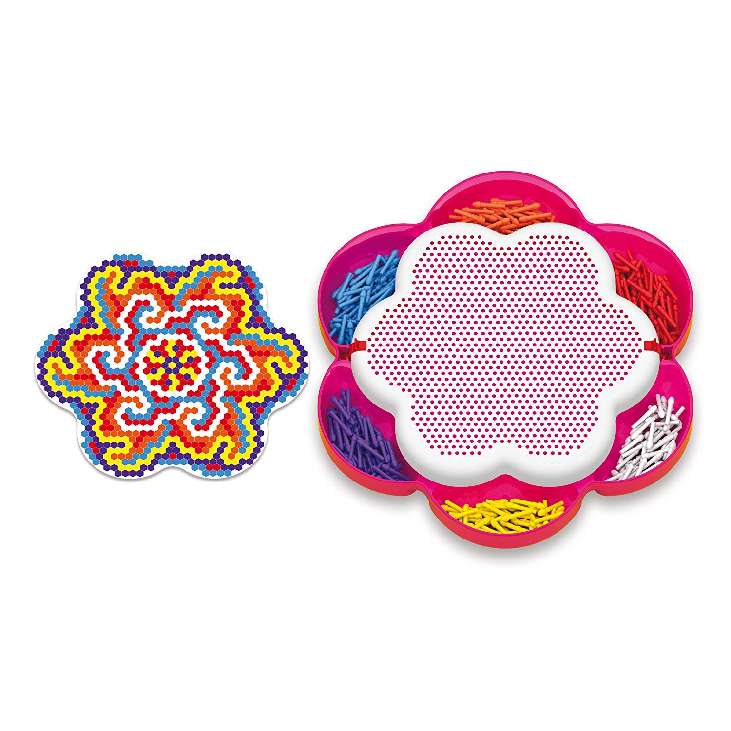 Quercetti 2101 FantaColor Mosaic Kits-STEAM Toy, Kid’s Mandalas, Pink ...