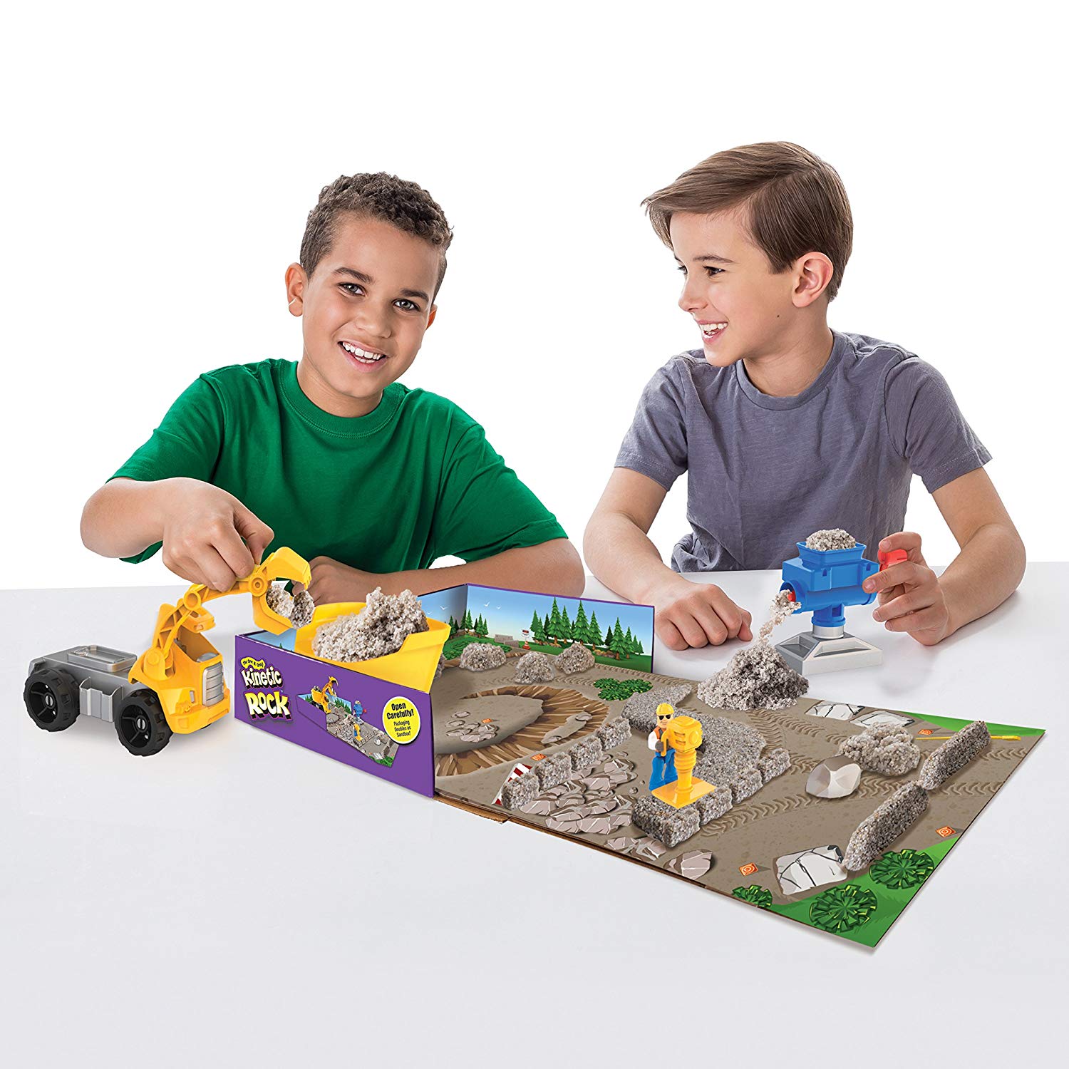 Kinetic Rock Rock Crusher Toy Kit with Construction Tools, for Ages 3 ...