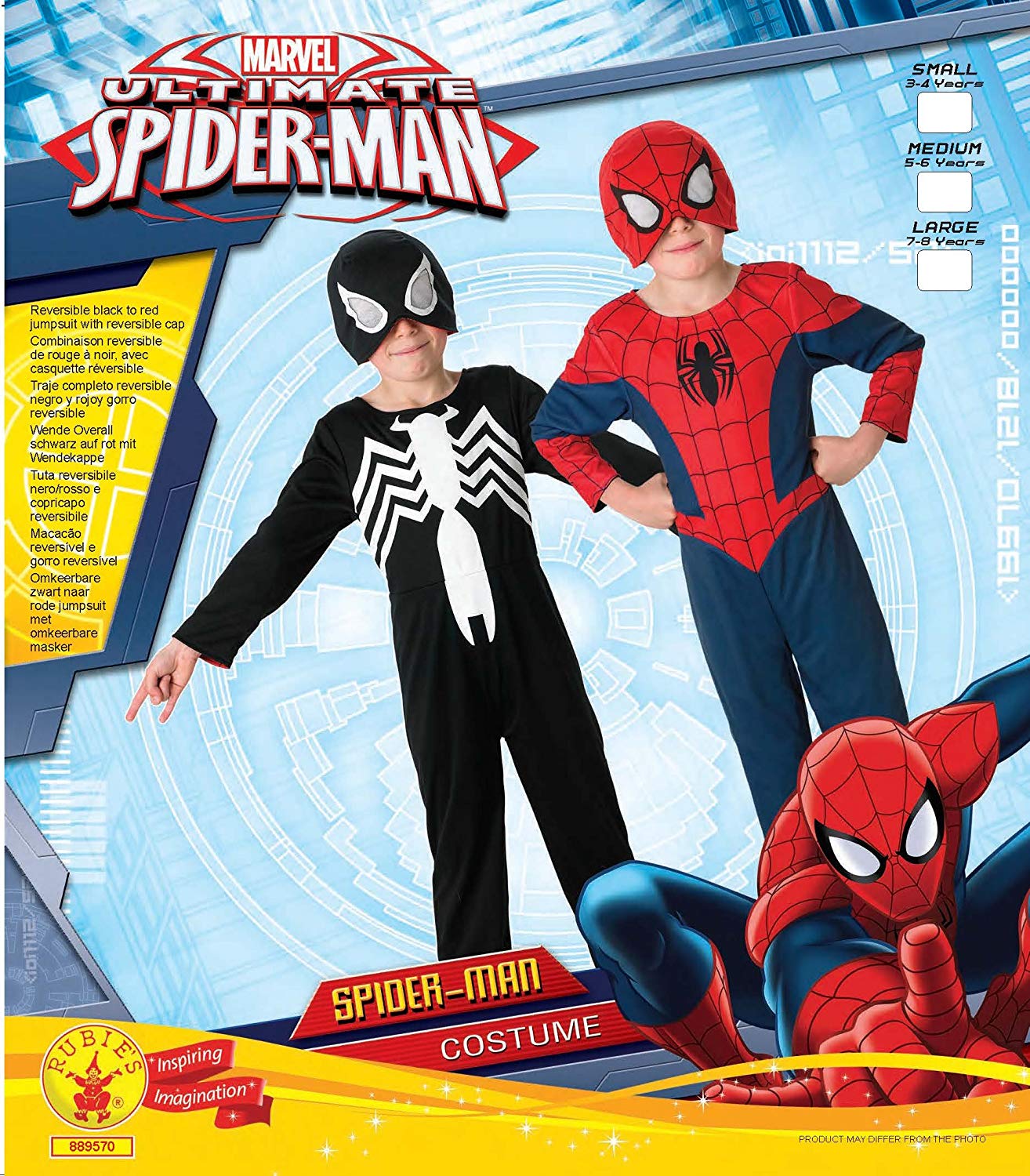 Rubie’s Official Child’s 2-in-1 Ultimate Spider-Man – Small – TopToy