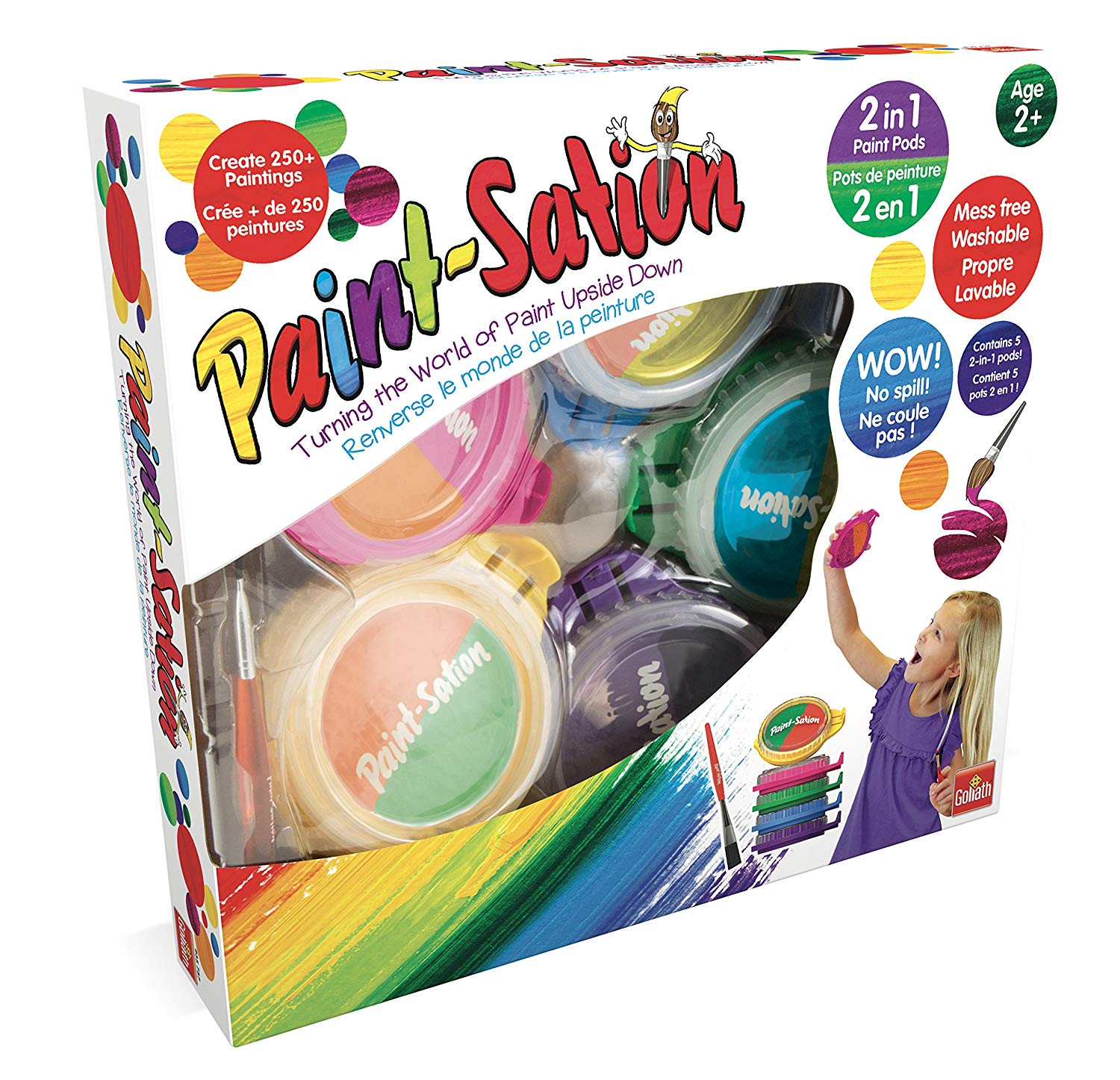 Paint-Sation 2476 Five 2 in 1 Pod Set Washable & Mess Free Kids Paint ...