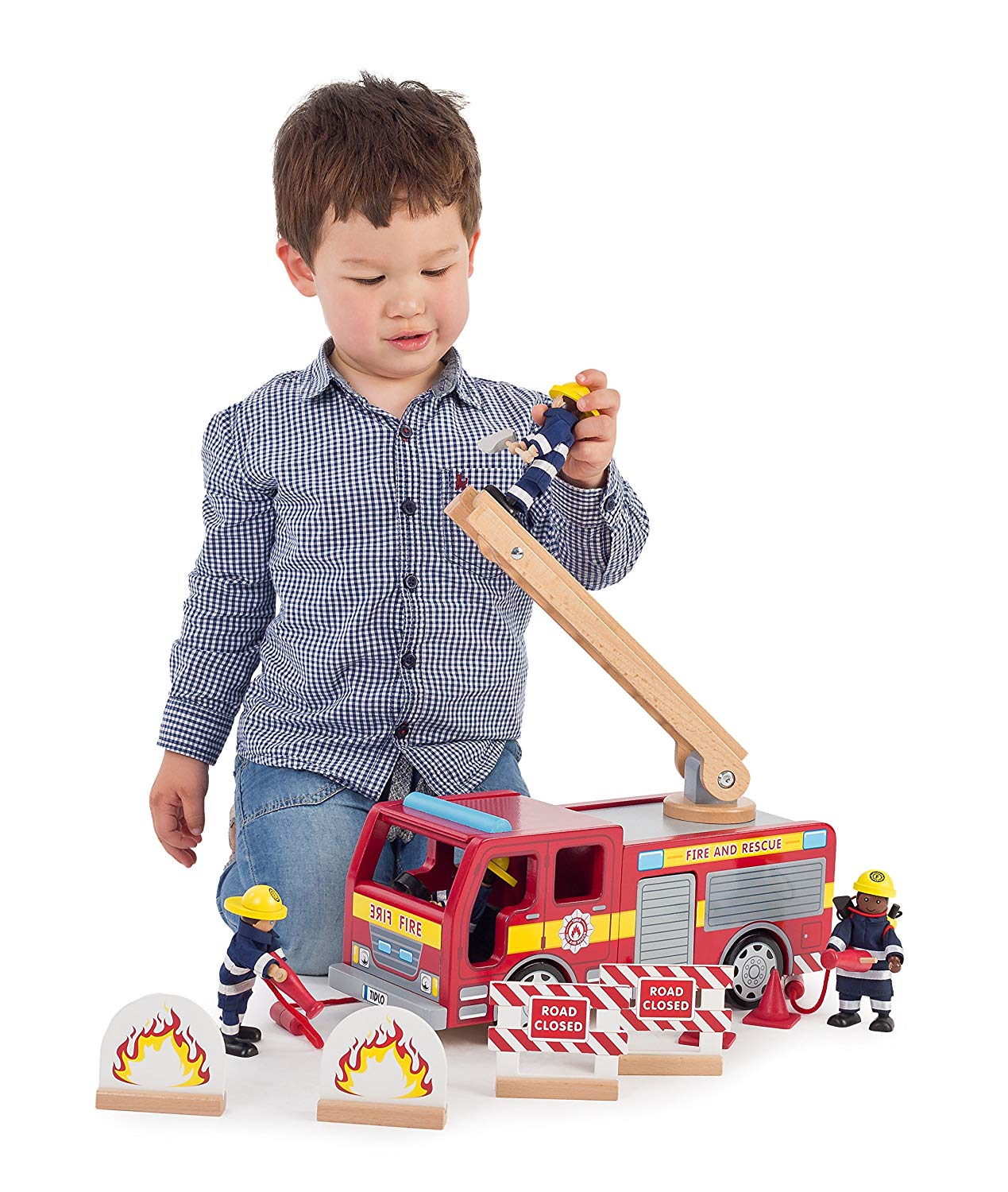 Tidlo Wooden Fire Engine – TopToy