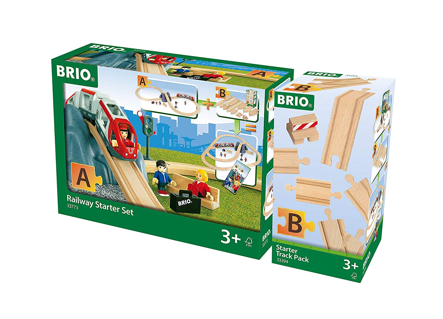 BRIO World Railway Starter Train Set A for Kids Age 3 Years Up ...