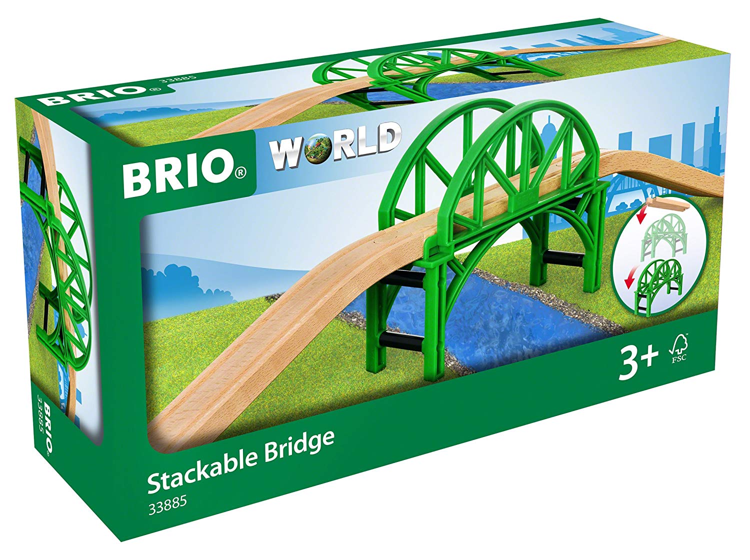 BRIO World Stackable Bridge for Kids Age 3 Years Up – Compatible with ...