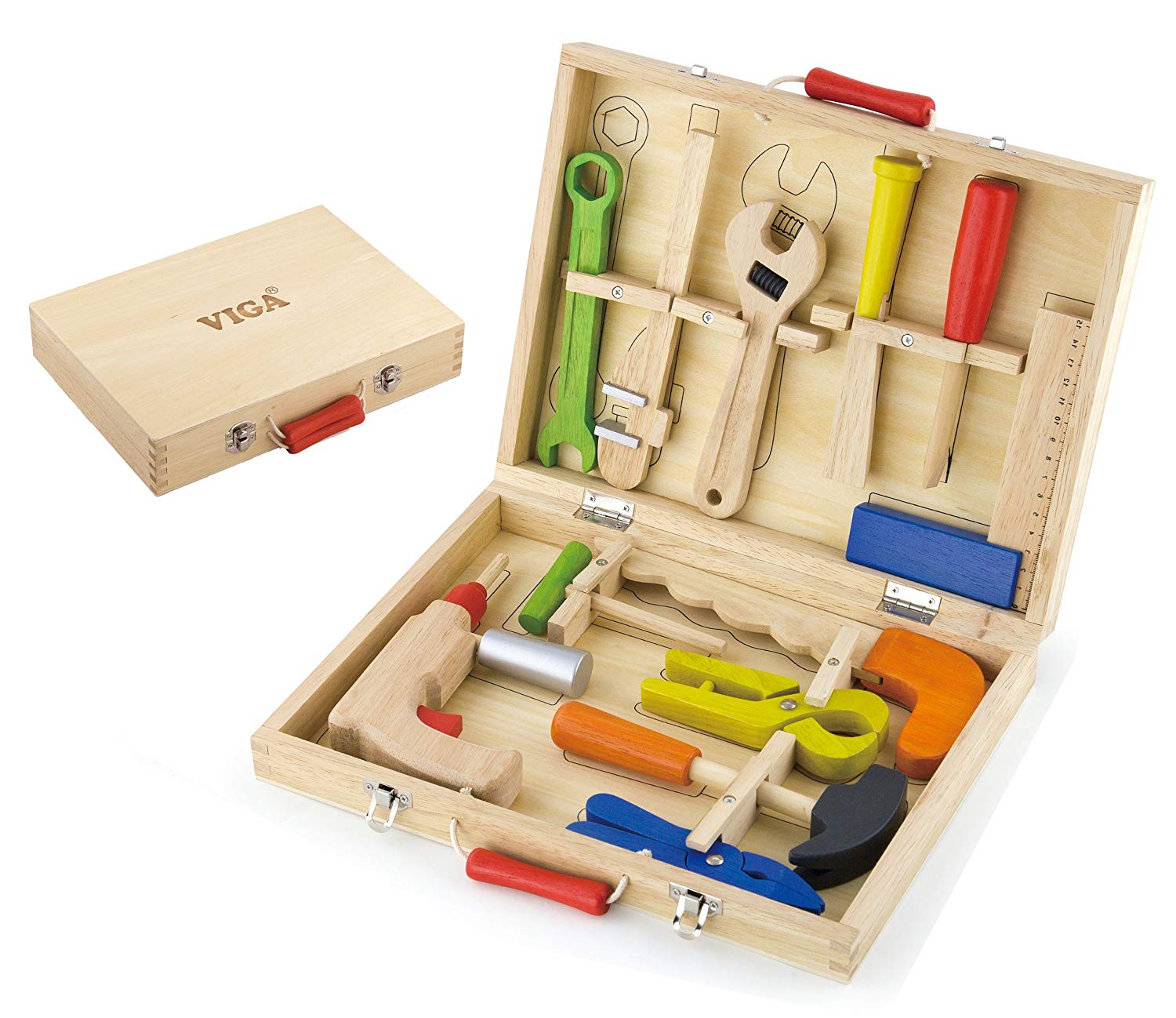 VIGAtoys 50388 Wooden Tool Box Kids – TopToy