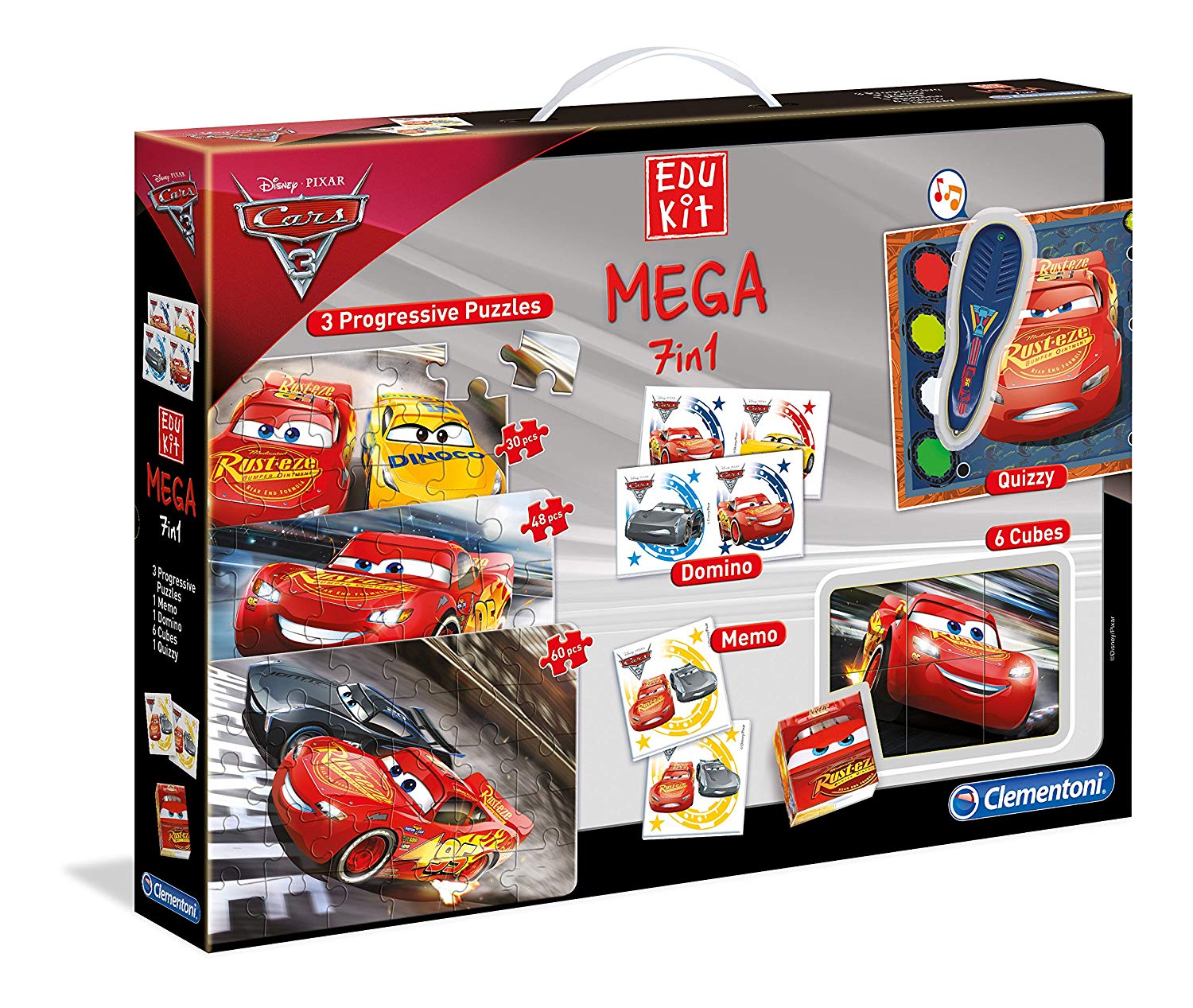 Clementoni – 11942-Edukit Mega 7 in 1 – Cars 3-Educational Game – TopToy