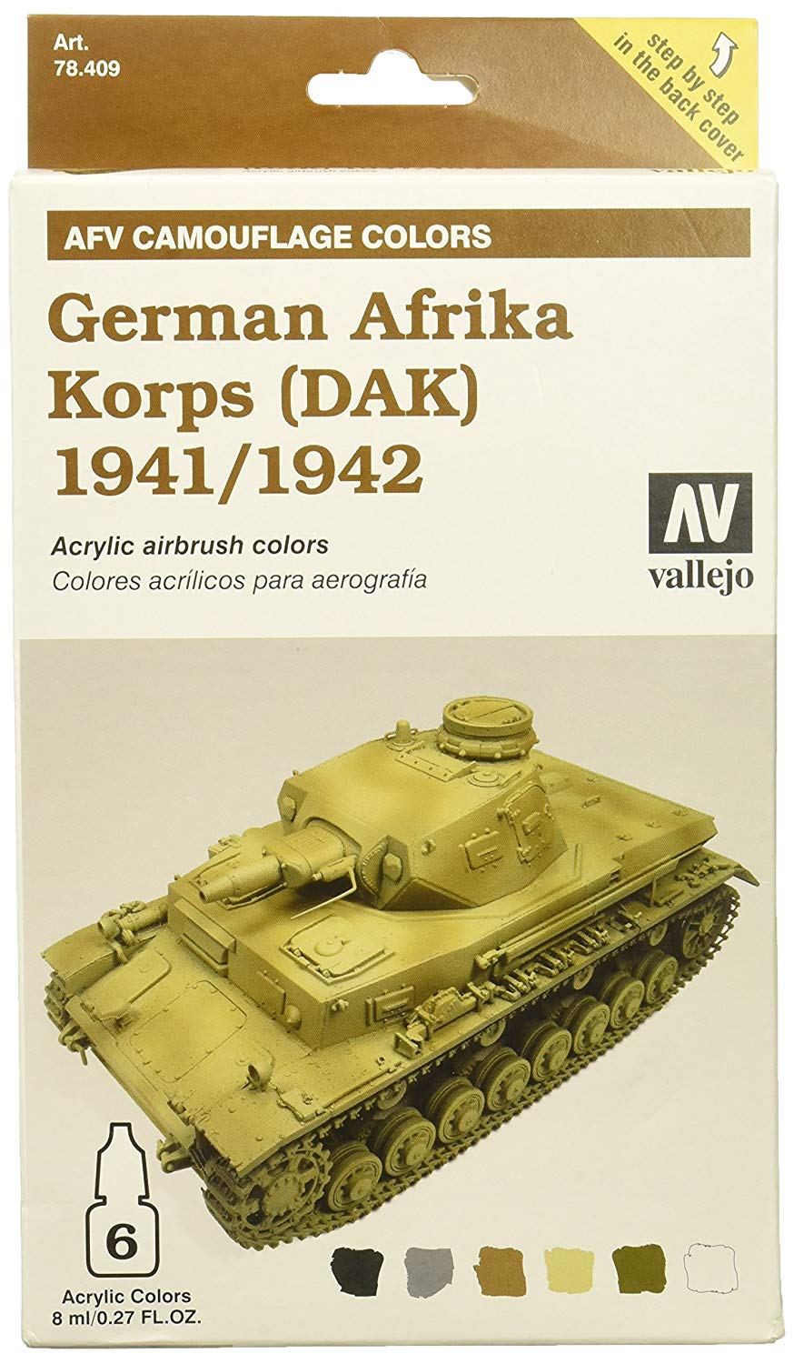 Vallejo Model Color Armour Colour Set – AFV German Afrika Korps 1941/42 ...