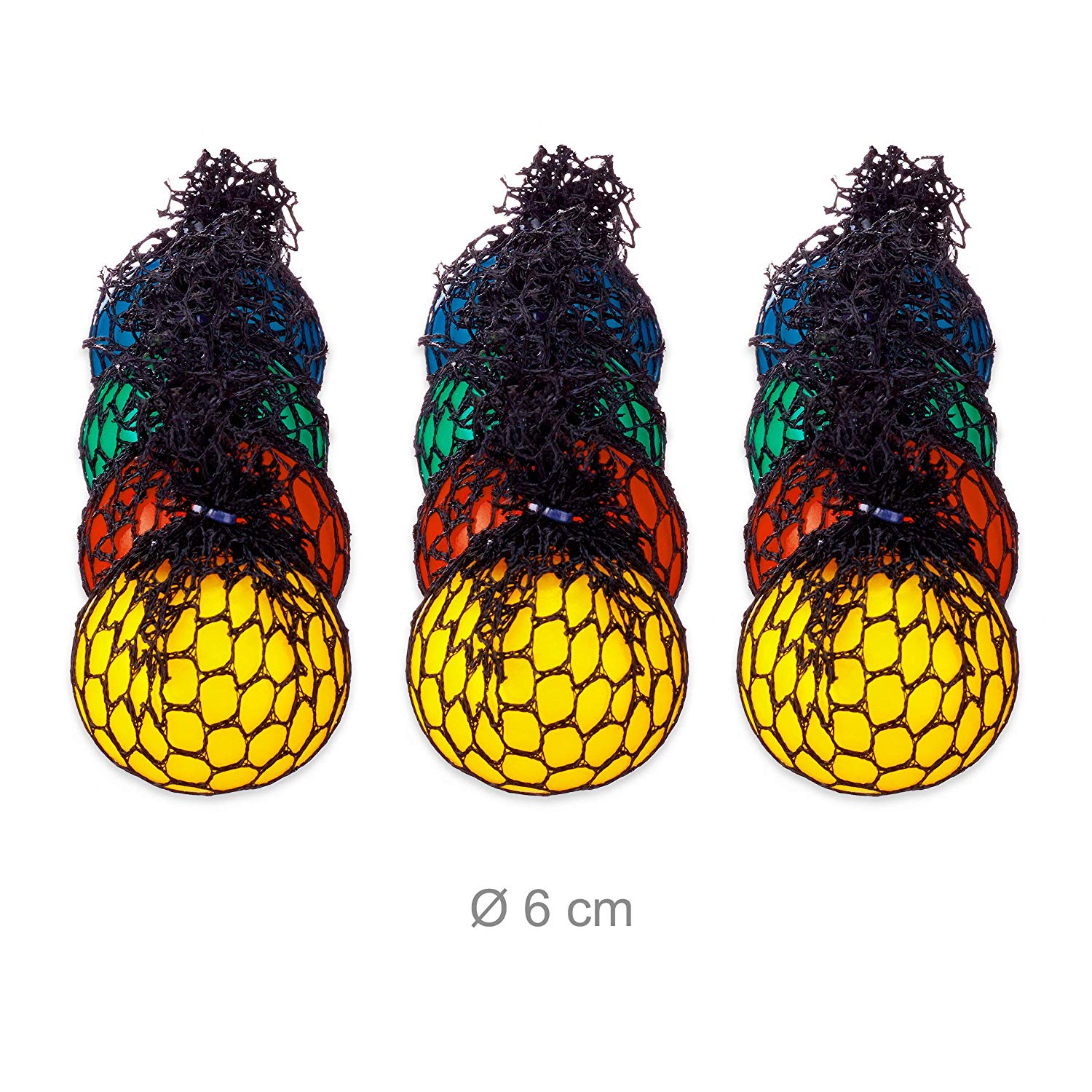Relaxdays 10023773 Netted Anti-Stress Set of 12, for Kids and Adults ...