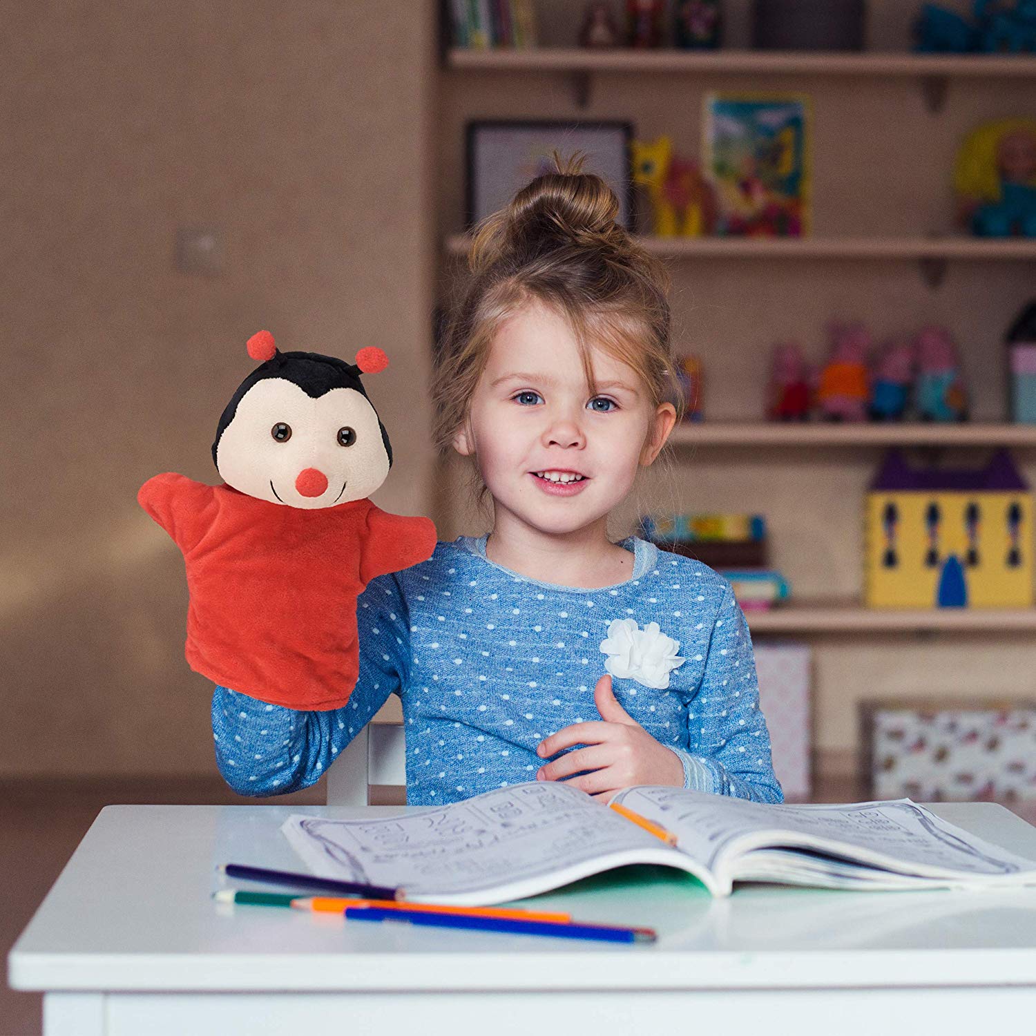 Relaxdays Set of 8 Hand Puppets for Children, Animal Toys, Monkey ...