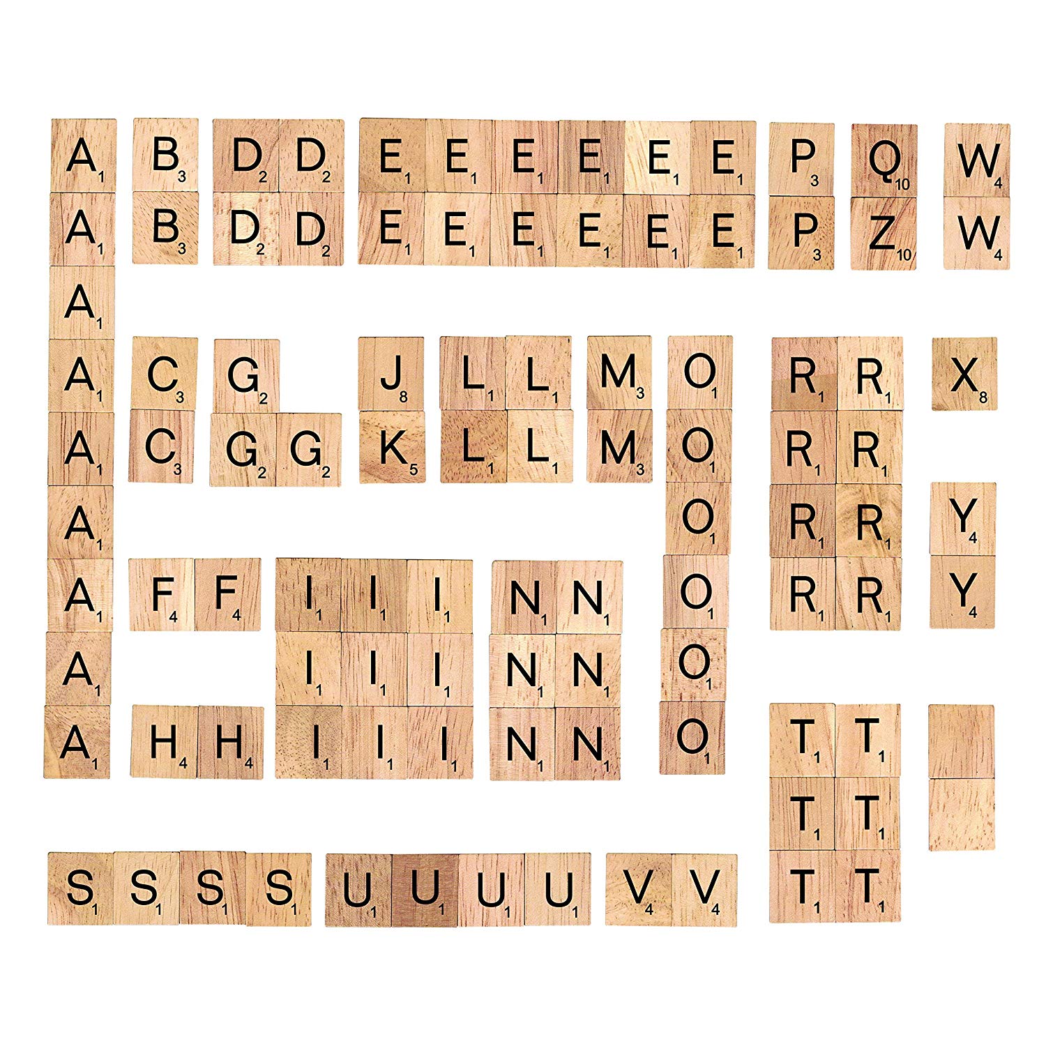 Scrabble Tiles Letters 100 Craft Wooden Piece – TopToy