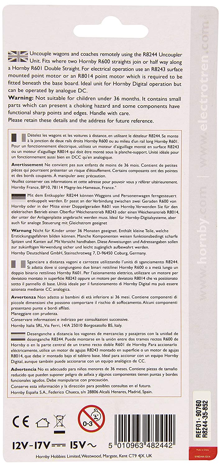 Hornby R8244 00 Gauge Remote Uncoupler Unit Model – TopToy