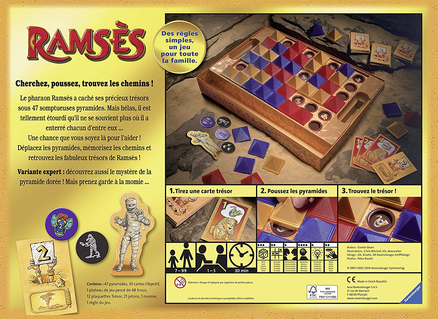 Ravensburger – Ramsès – Family Board Game – For 1 to 5 Players 7 Years ...