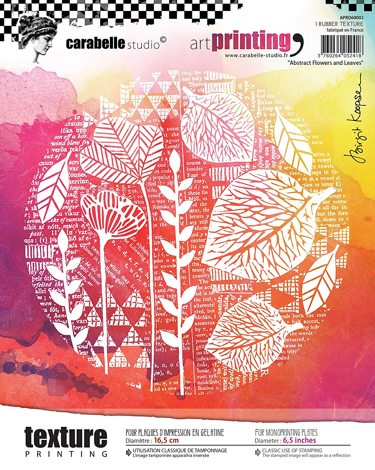 Carabelle Studio Art Printing Round Rubber Texture Stamp, Abstract ...