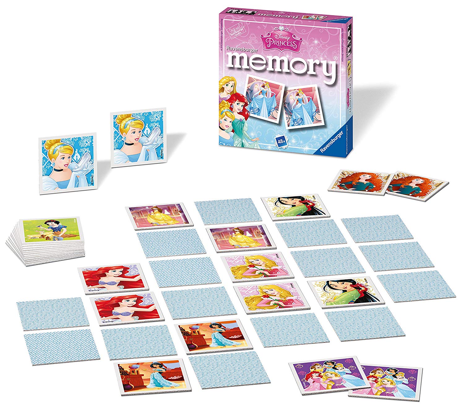 Ravensburger Disney Princess Mini Memory Matching Picture Snap Pairs Game For Kids Age 3 Years ...