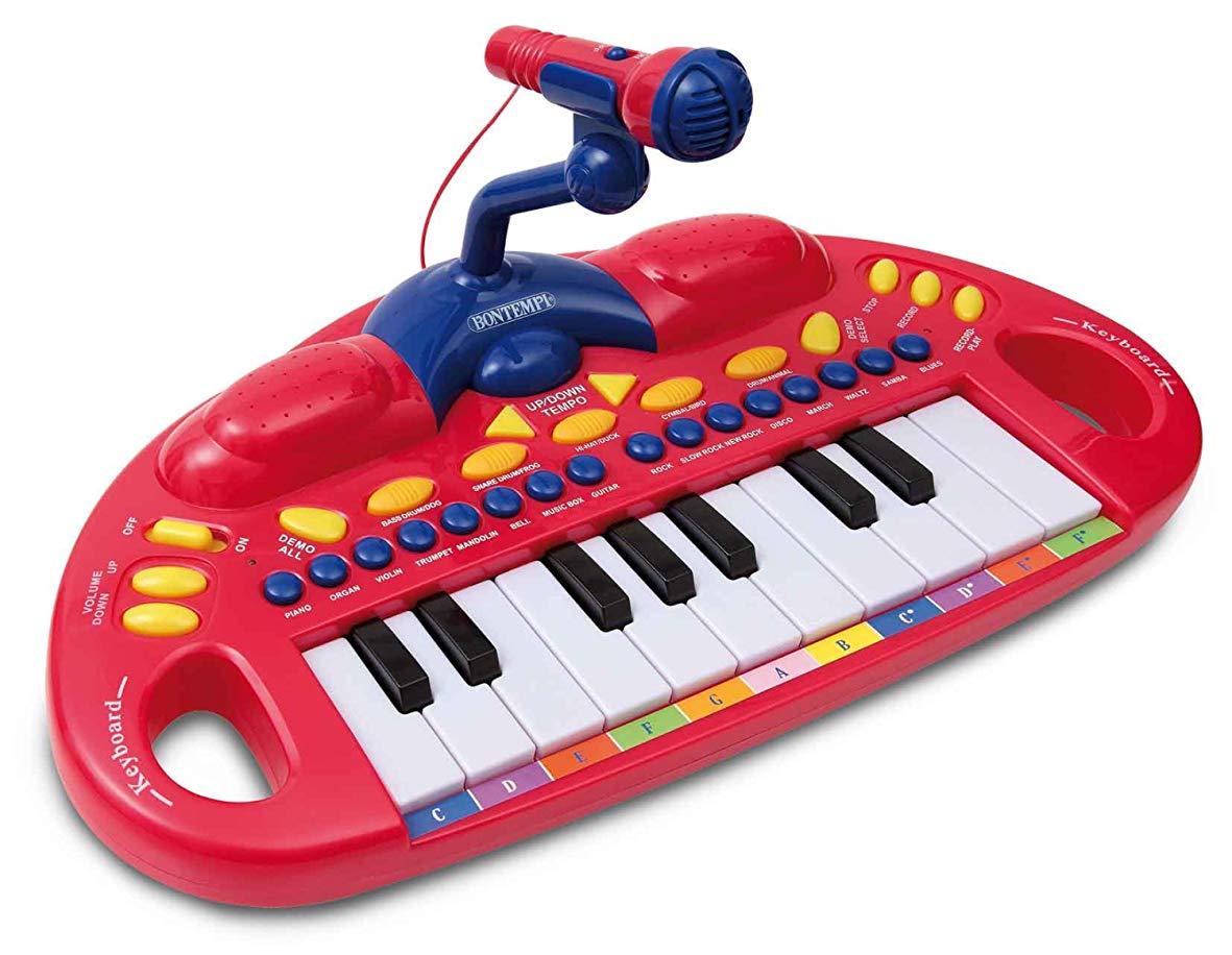 Bontempi 173463 18 Key Electronic Keyboard with Microphone, Multi-Color ...