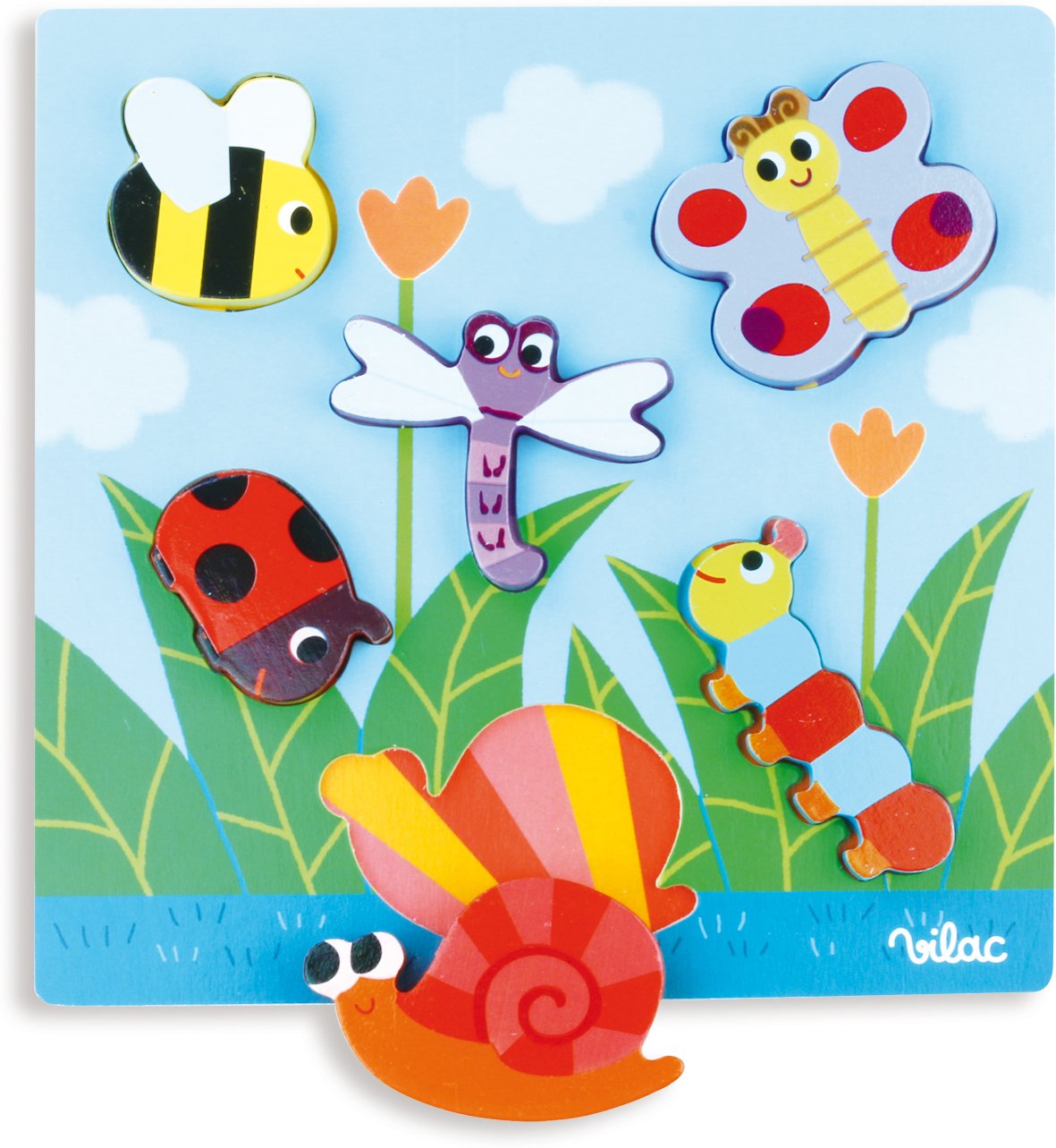 Vilac 4629 Little Bugs Puzzle, Multi-Color – TopToy
