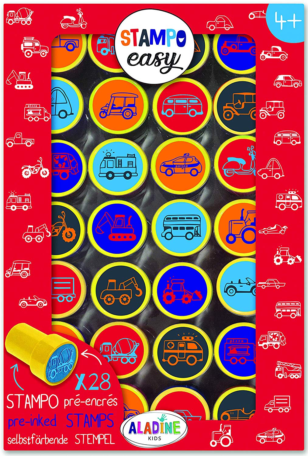 Aladine – Stampo Easy Cars – Color Pre-Inked Stamp Kit – Toys and ...