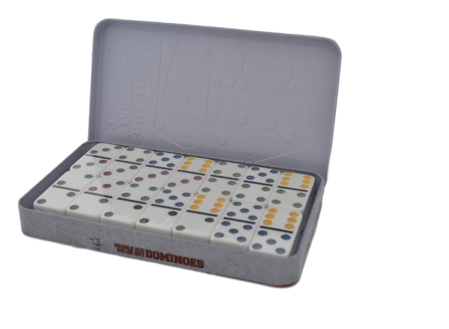 SHINE Dominoes Double 6 Dominoes Game Set Color Dot Design Game Kids ...