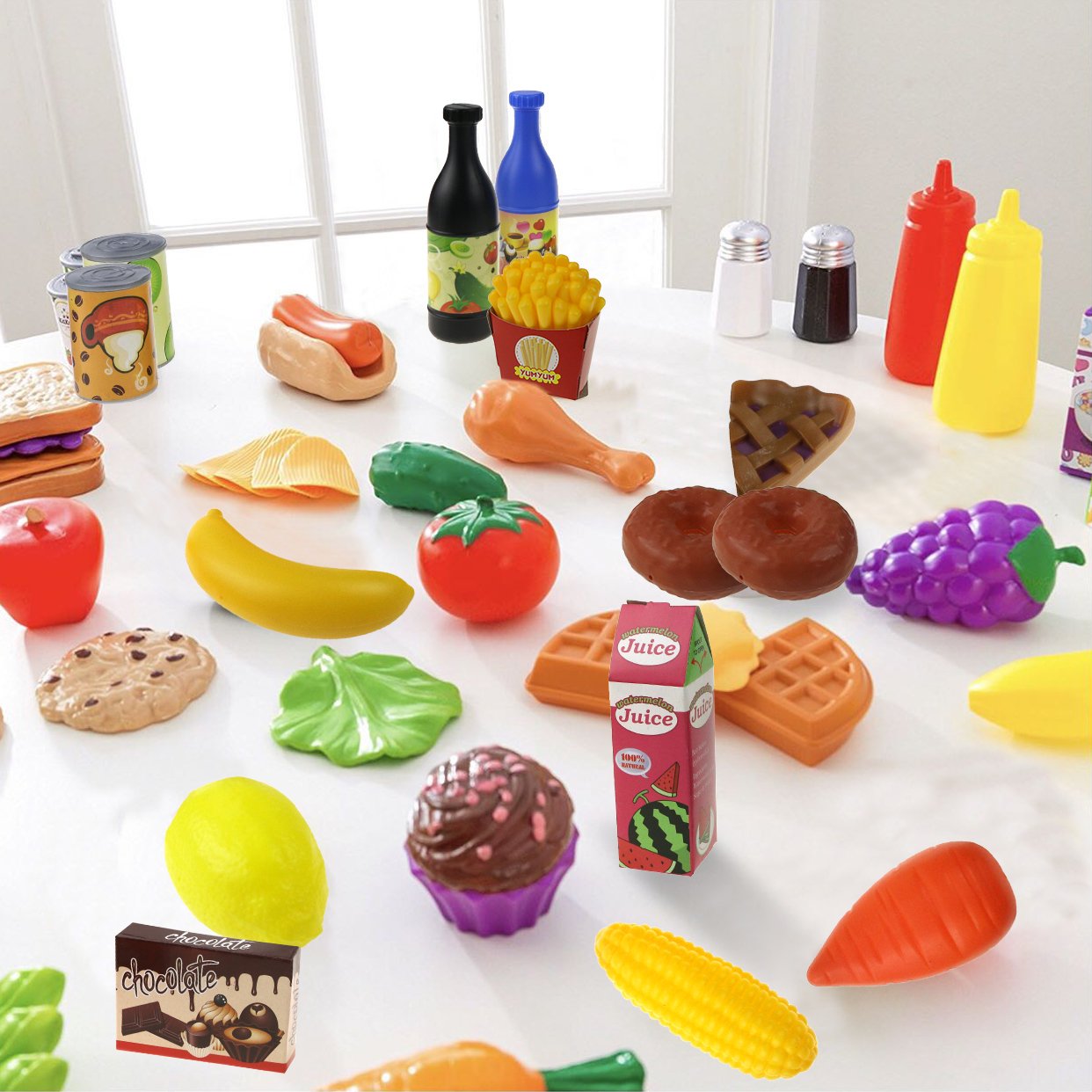 joylink Kitchen Toys, 139 Pieces, Plastic Food, Fruit, Vegetable ...