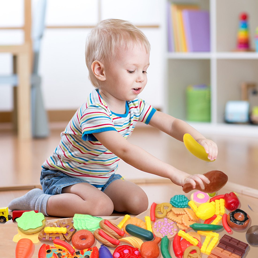 joylink Kitchen Toys, 139 Pieces, Plastic Food, Fruit, Vegetable ...